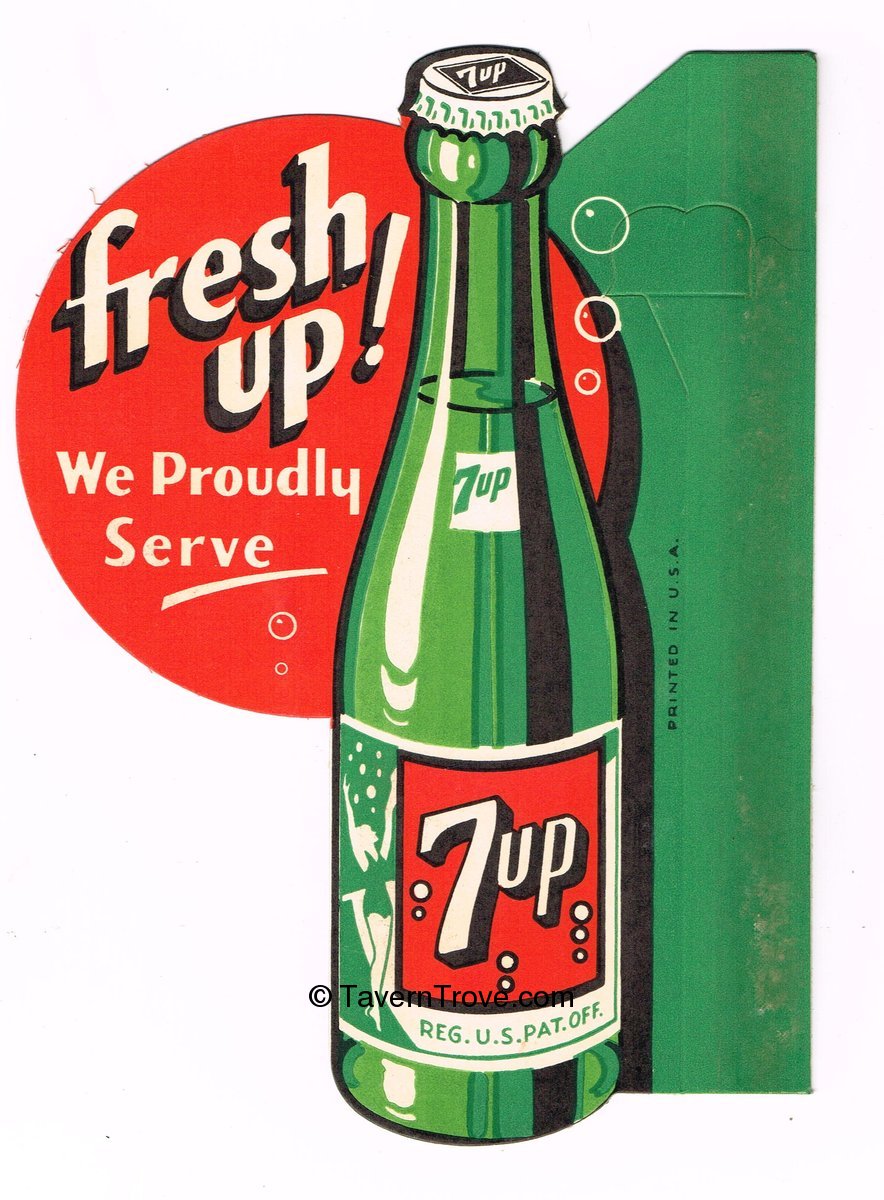 Item #95713 1952 7Up Cardboard Flange Sign Sign
