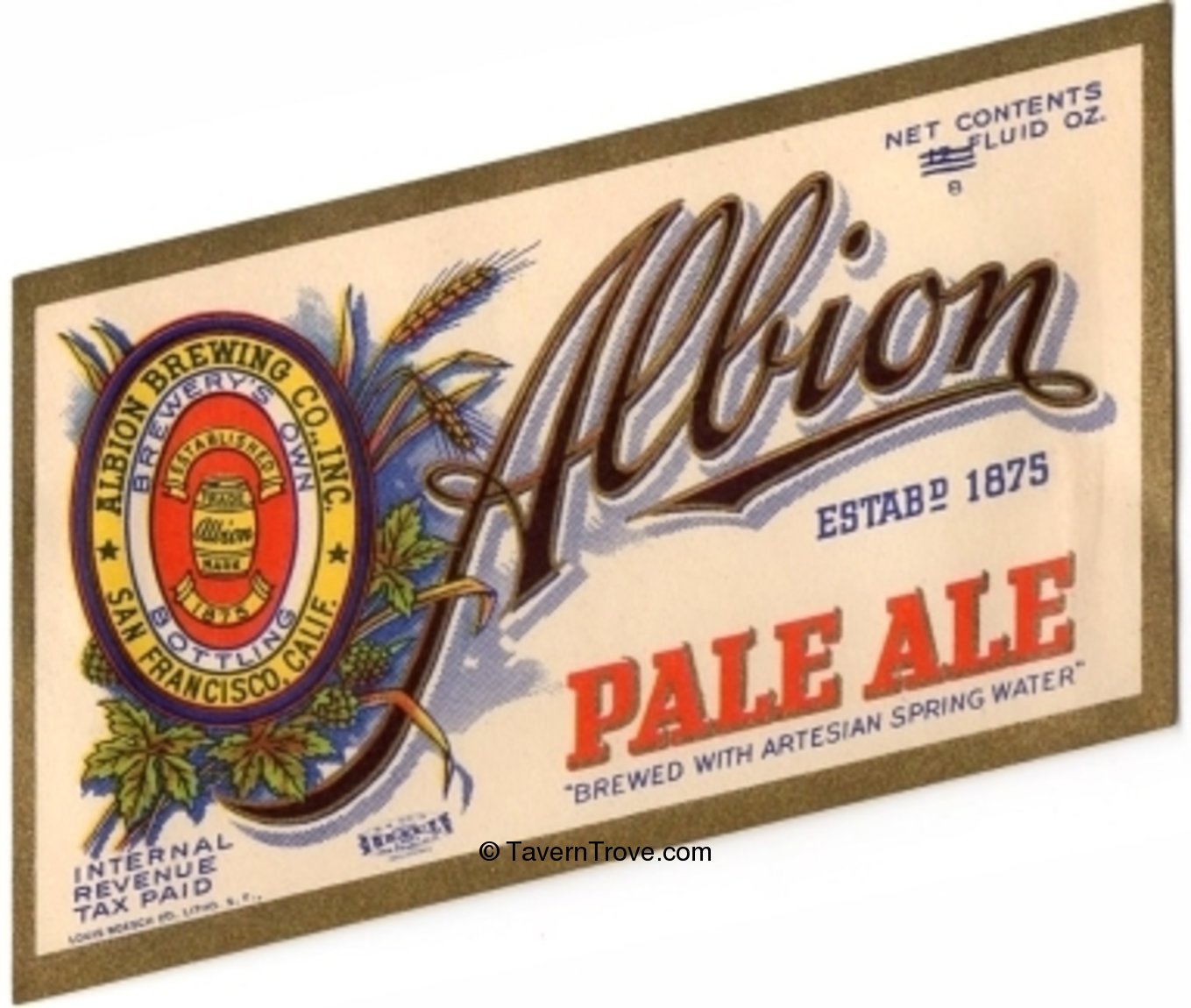 Item #23606 1937 Albion Pale Ale Label WS35-03