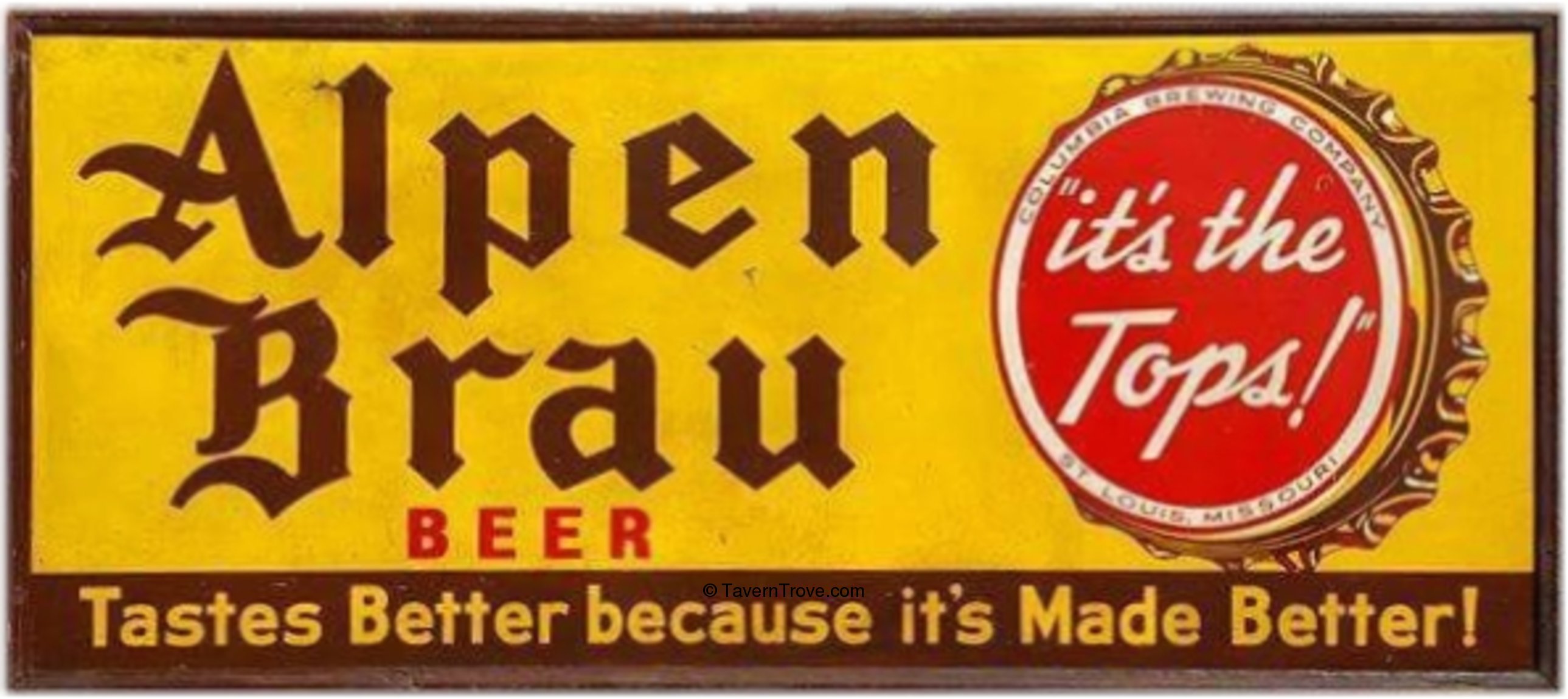 Item #87349 1940 Alpen Brau Beer outdoor Outdoor Flat Sign