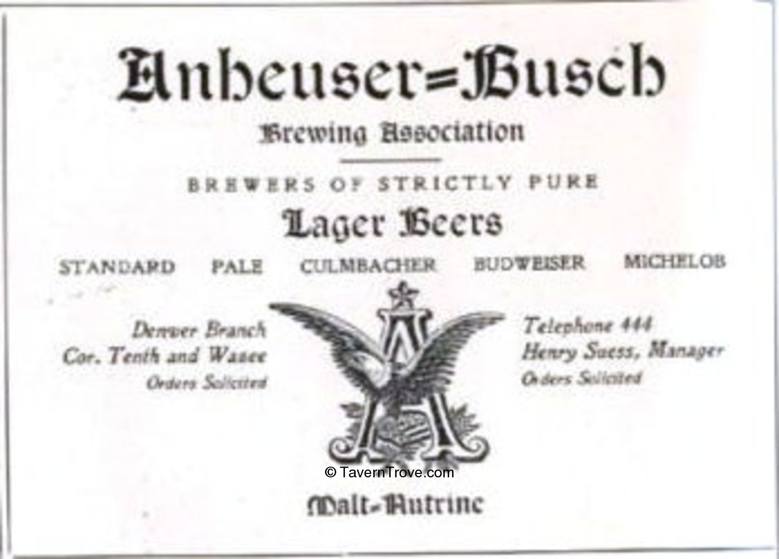Item #76449 1905 Anheuser Busch Beers Paper Ad