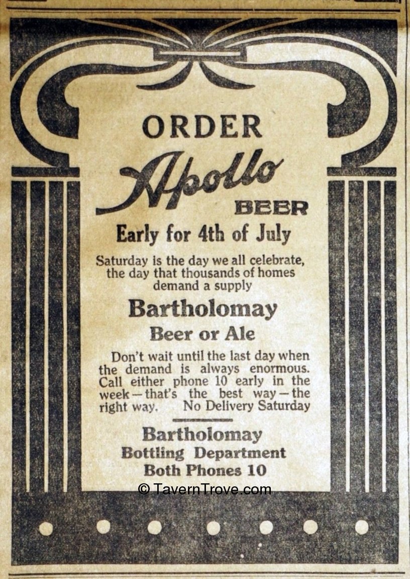 Item #30800 1914 Apollo Beer Paper Ad