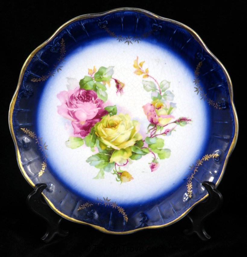 Item #98316 1910 Arnholt & Schaefer Brewery "Roses" Porcelain Art Plate