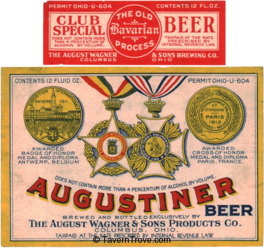 Item #23518 1933 Augustiner Beer Label OH55-07