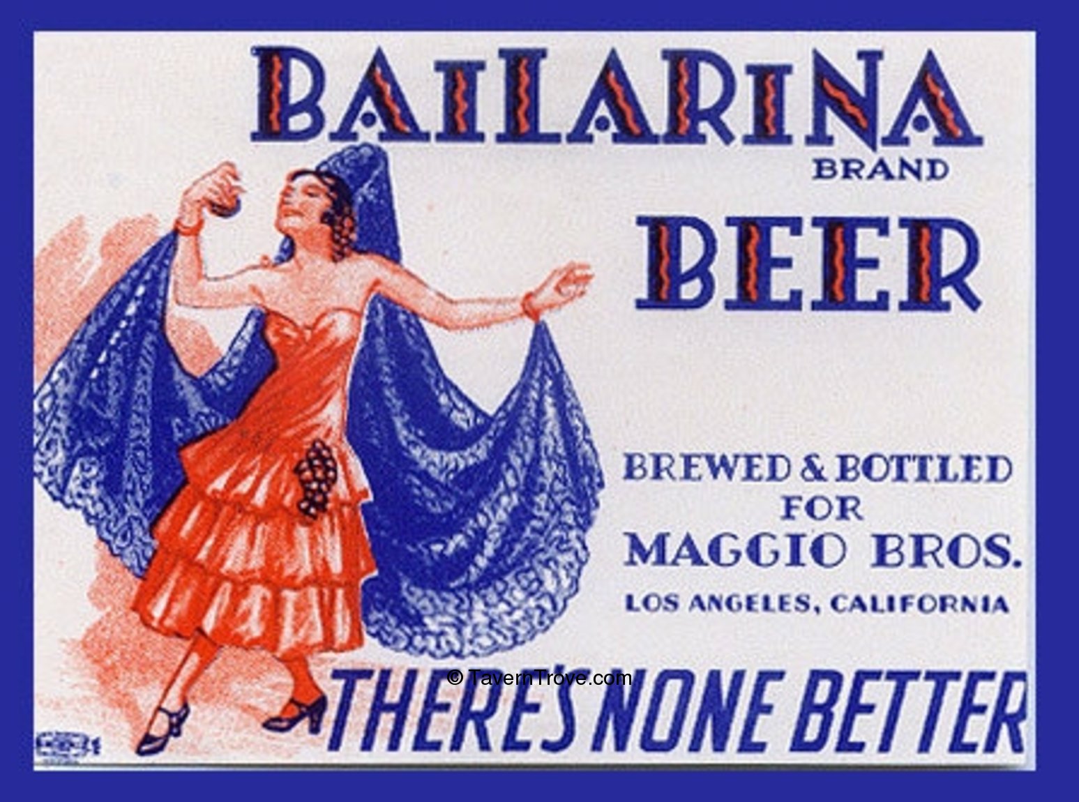 Item #31248 1940 Bailarina Beer Label No Ref.