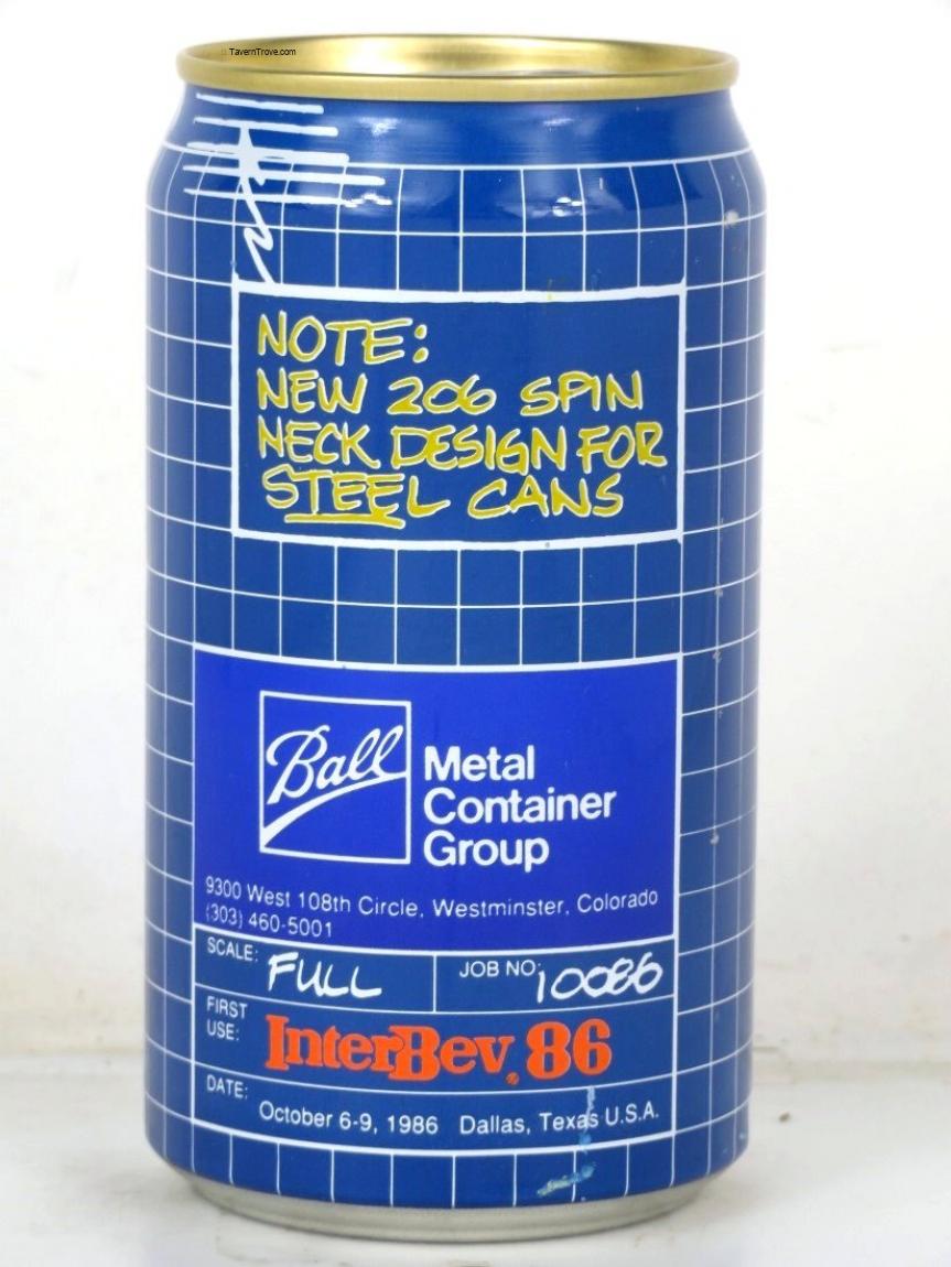 Item #101627 1986 Ball Metal Container Interbev Tab Top Can No Ref.