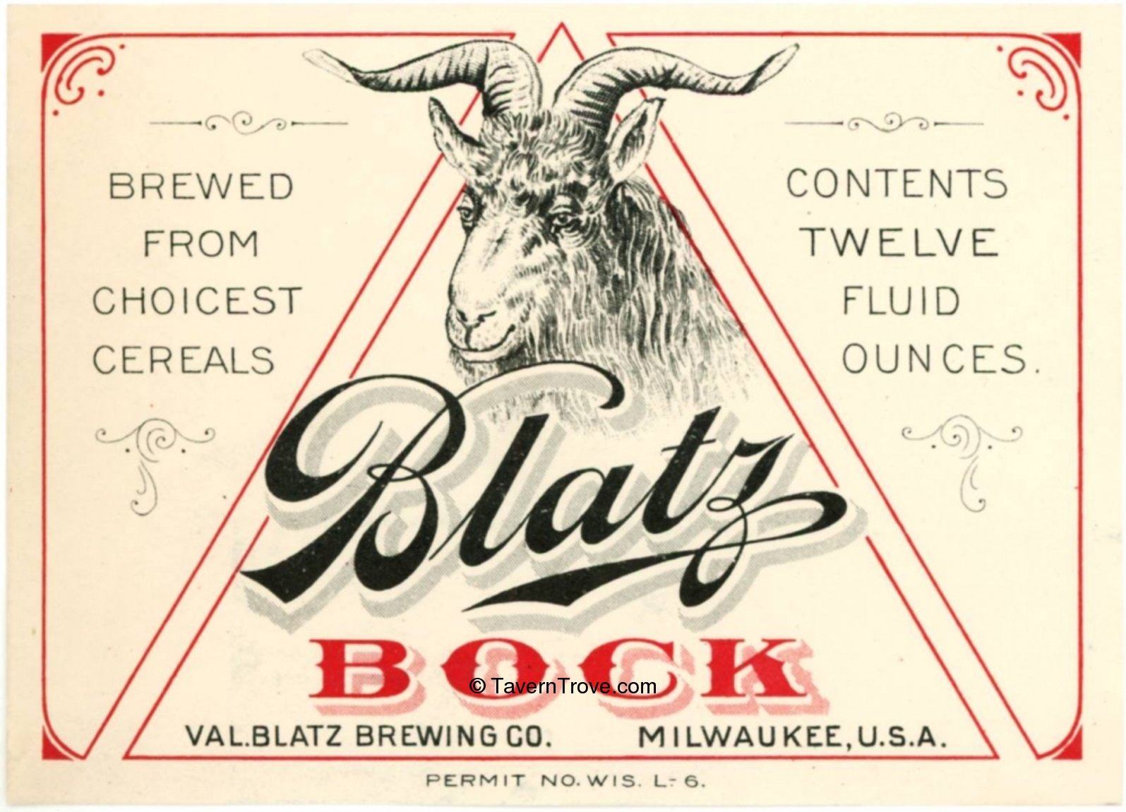 Item #57041 1927 Blatz Bock Label WI288-25