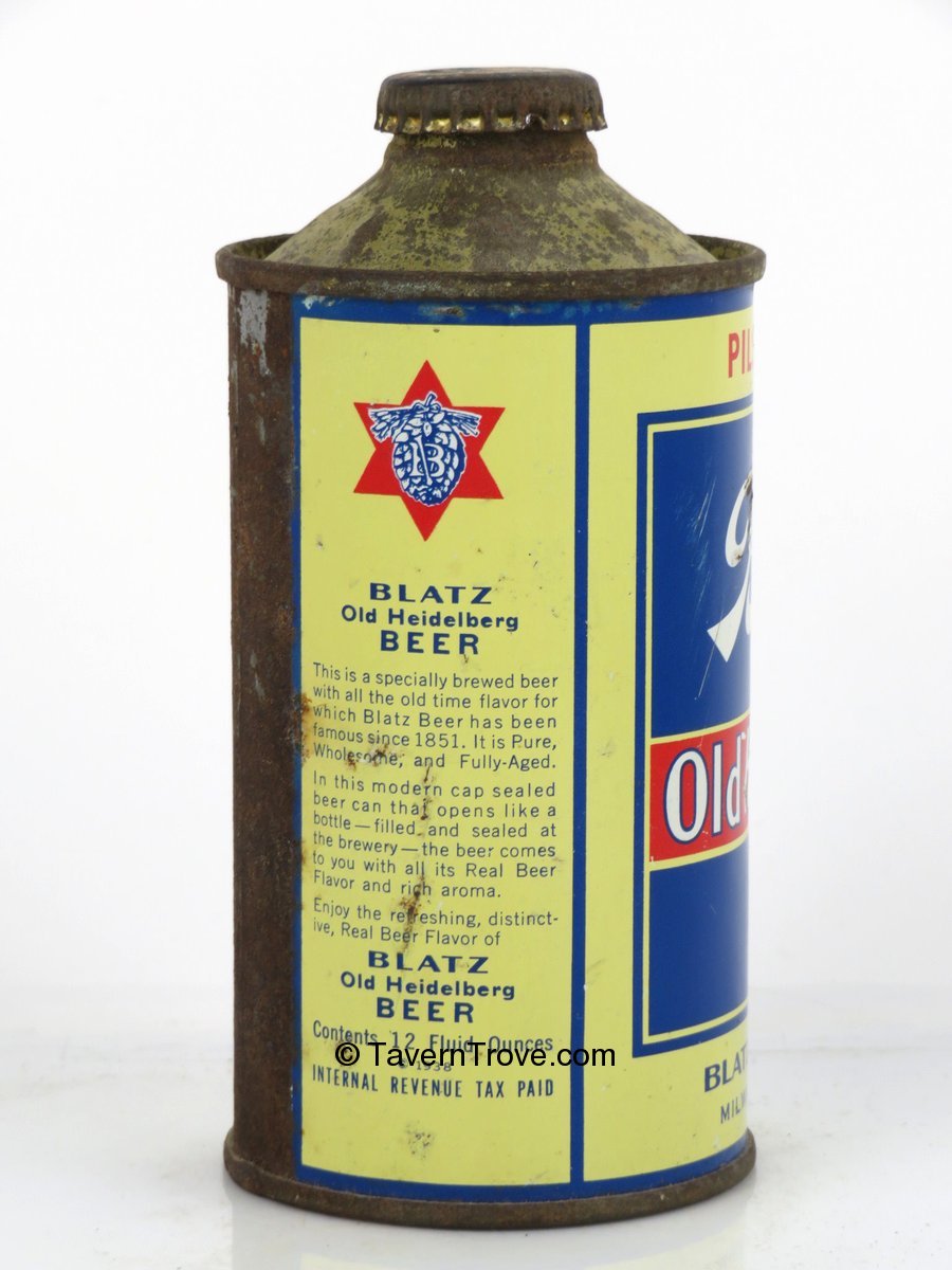 Item #1639 1940 Blatz Old Heidelberg Castle Beer Cone Top Can 153-20