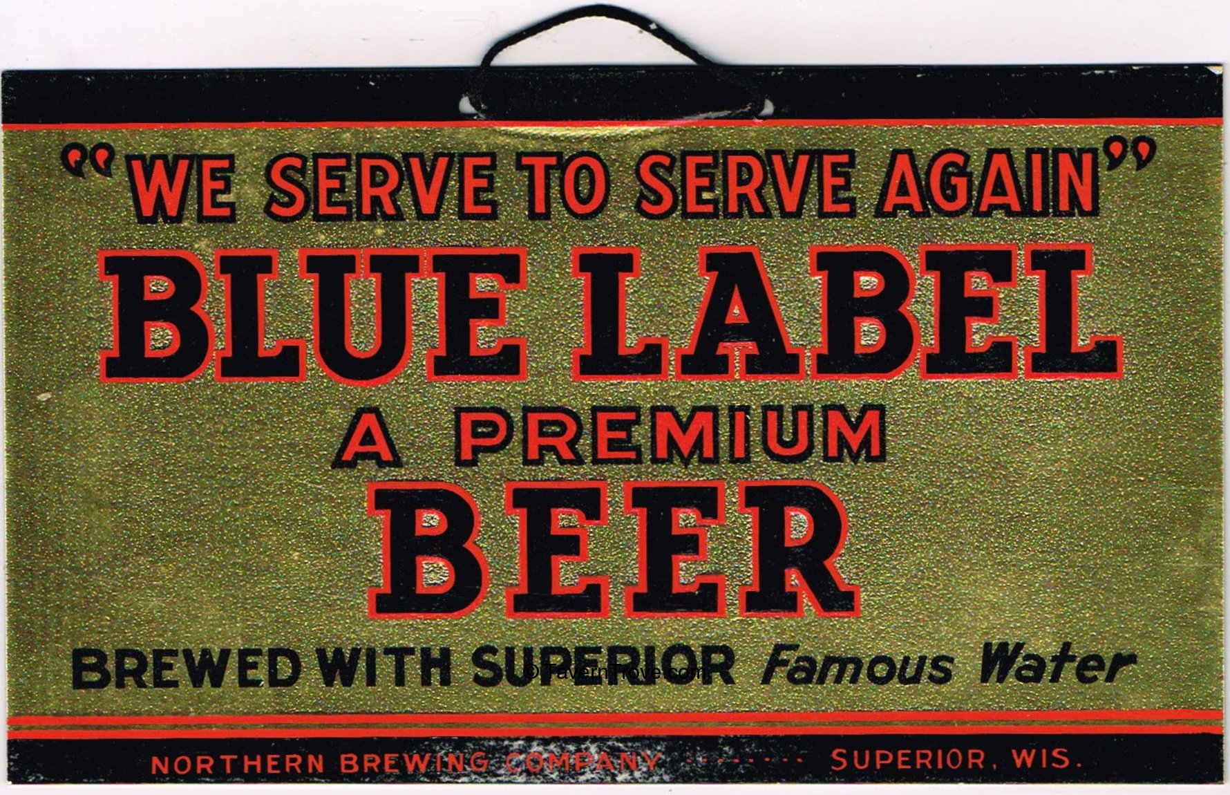 Item #17600 1943 Blue Label Beer Sign