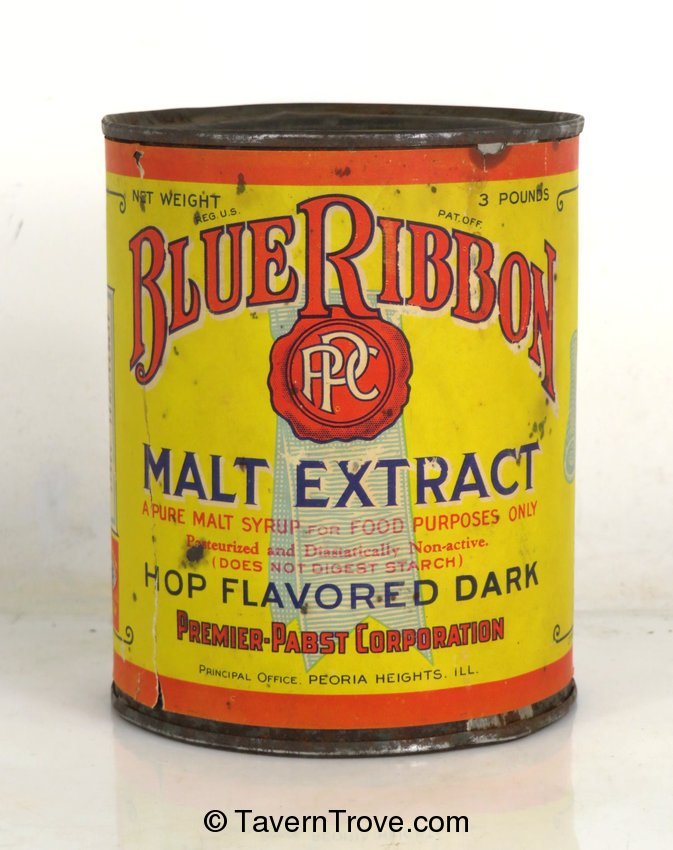 Item #32128 1926 Blue Ribbon Malt Extract Hop Flavored Tab Top Can