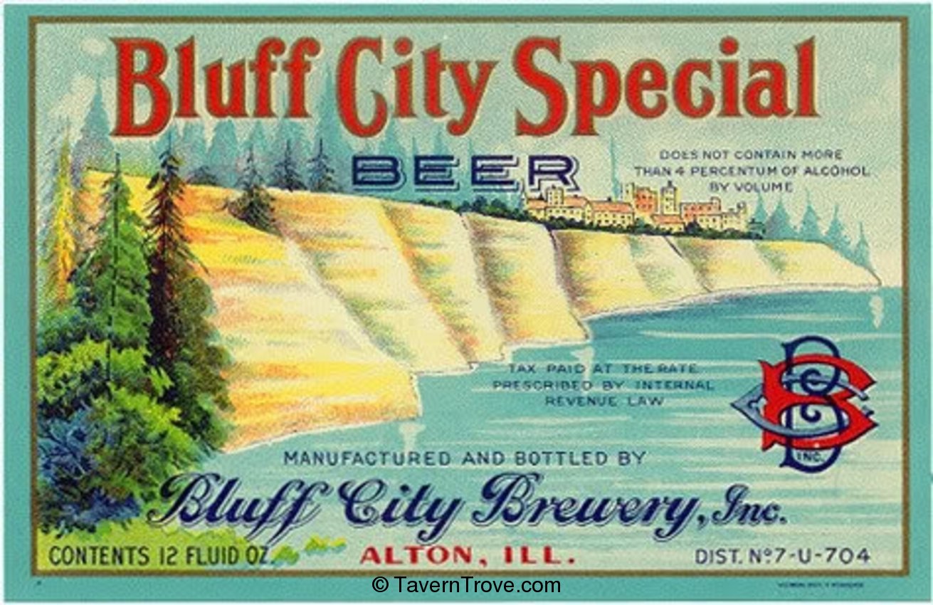 Item #74504 1933 Bluff City Special Beer Label IL5-06