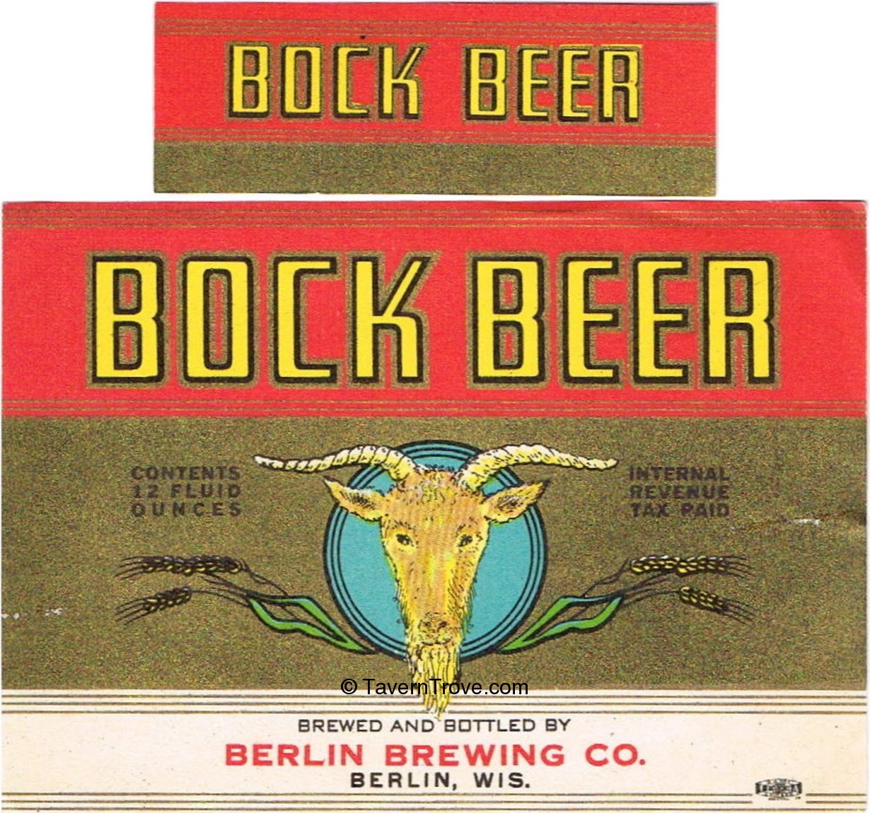Item #21176 1938 Bock Beer Label WI36-15