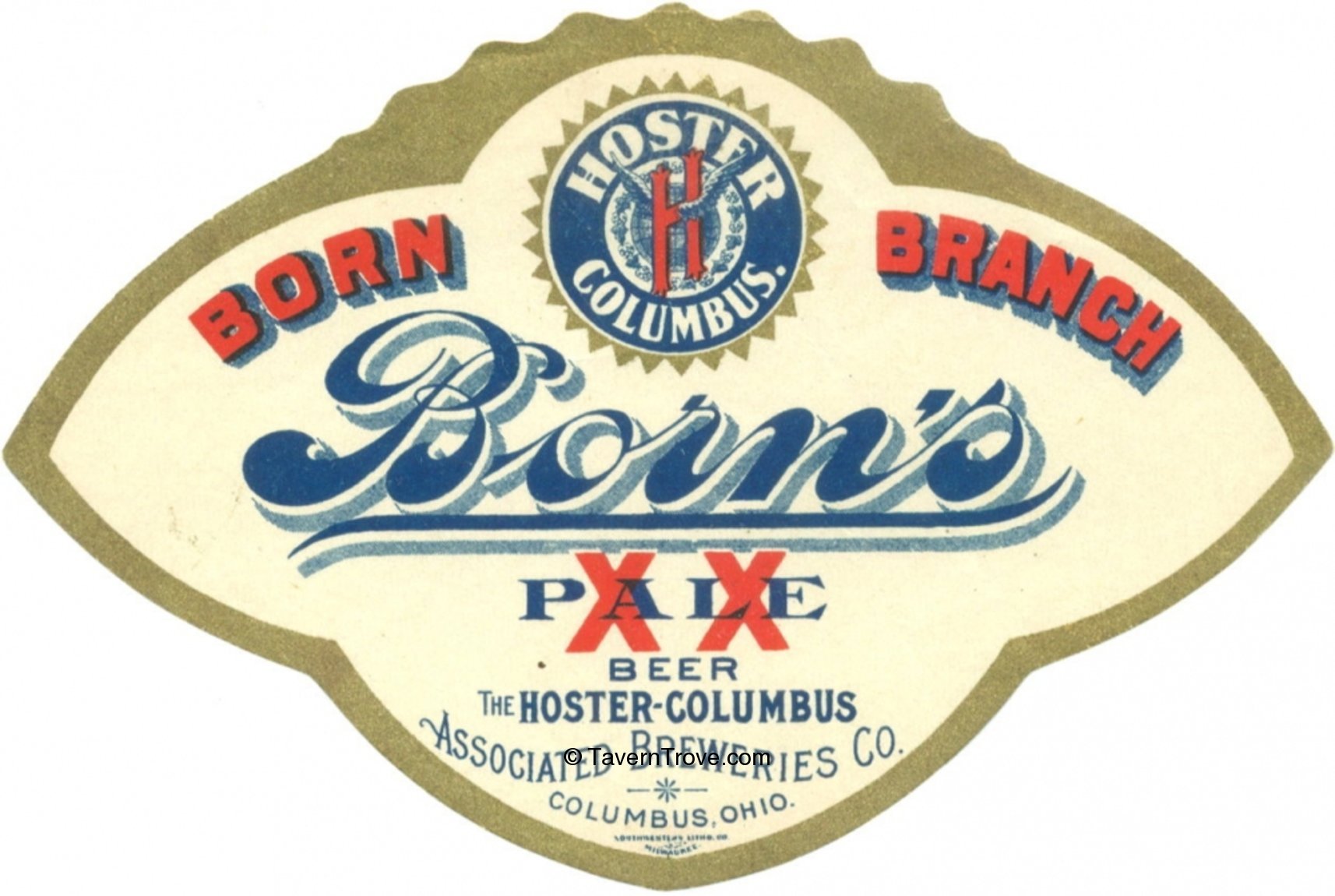 Item #86174 1904 Born's XX Pale Beer Label