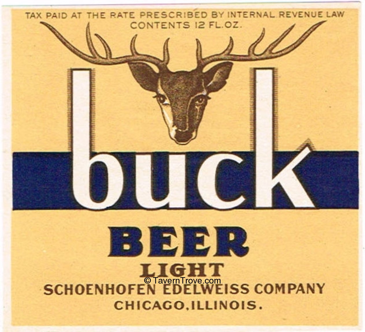 Item #80543 1933 Buck Beer Label IL46-12