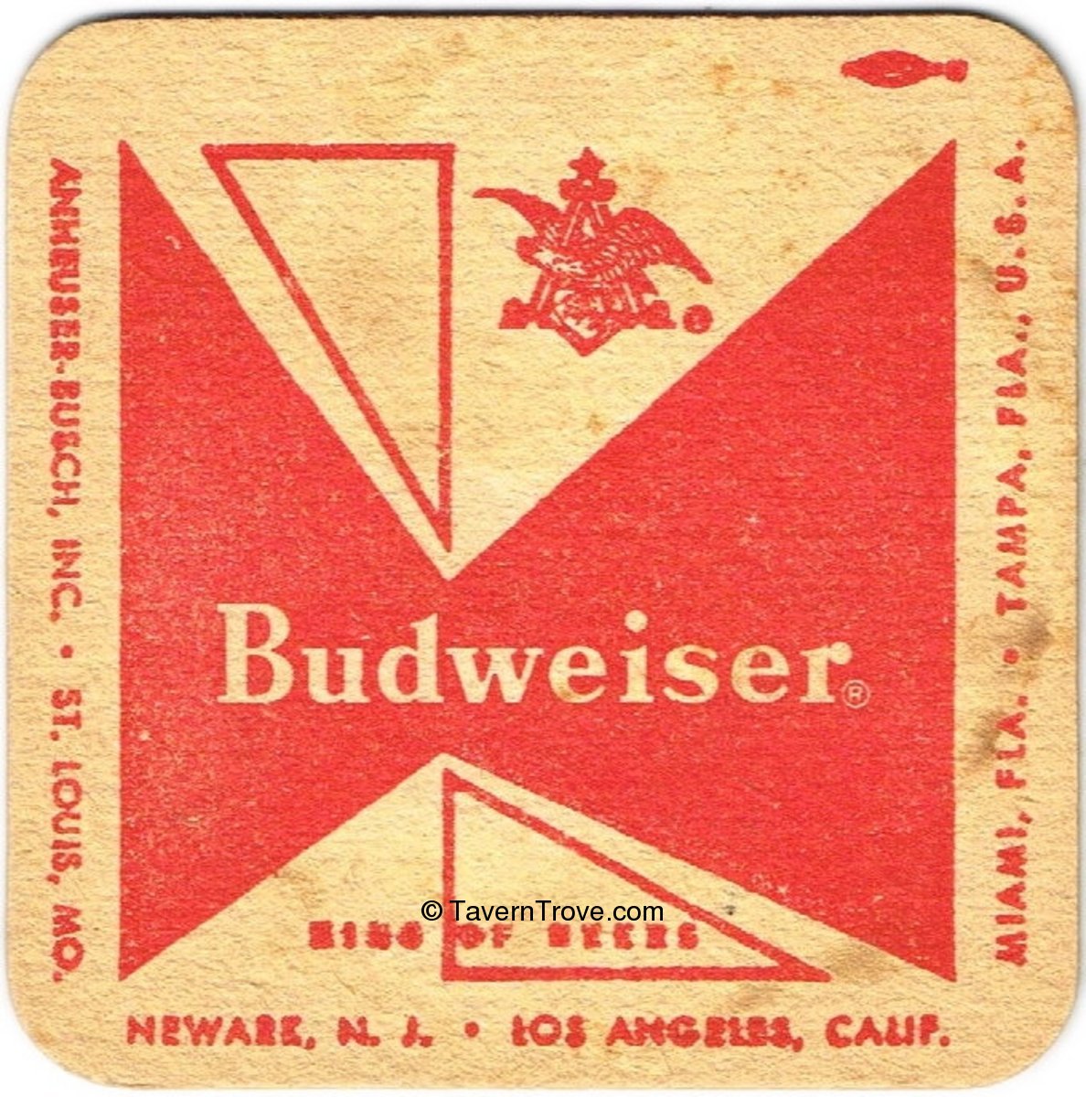 Item #81341 1954 Budweiser Beer Coaster AB-1125