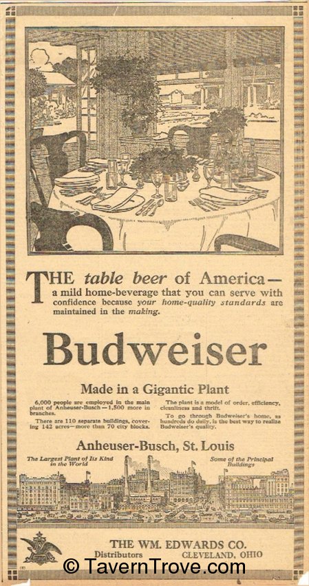 Item #80460 1913 Budweiser Beer Paper Ad