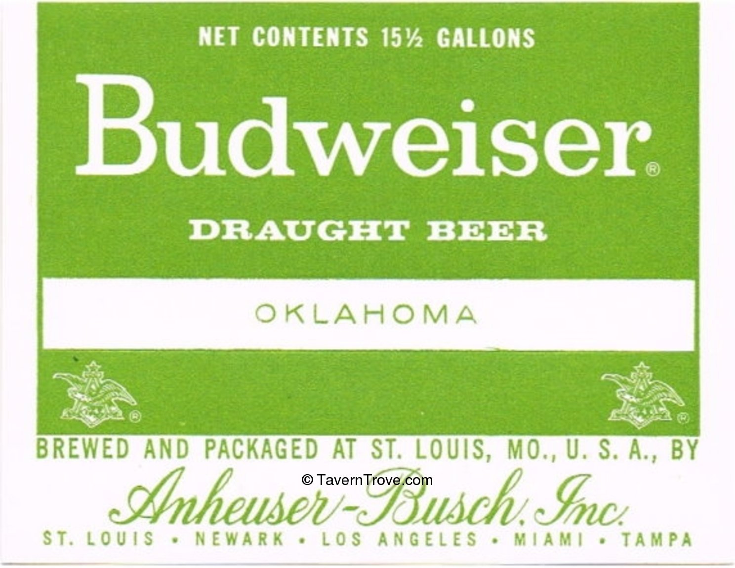Item #73575 1959 Budweiser Draught Beer Label