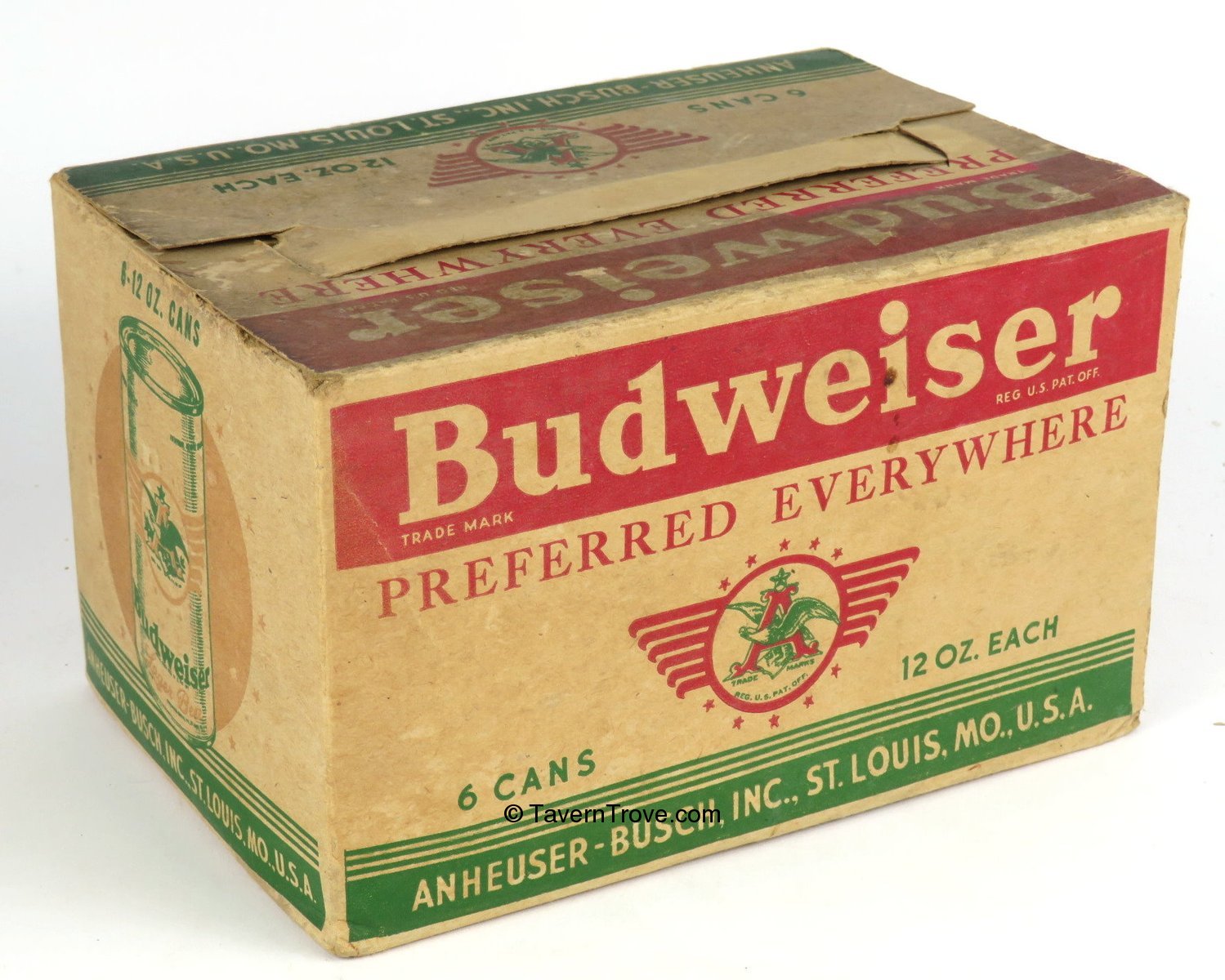 Item #94183 1946 Budweiser Beer OI can six pack box Six-pack Holder No Ref.
