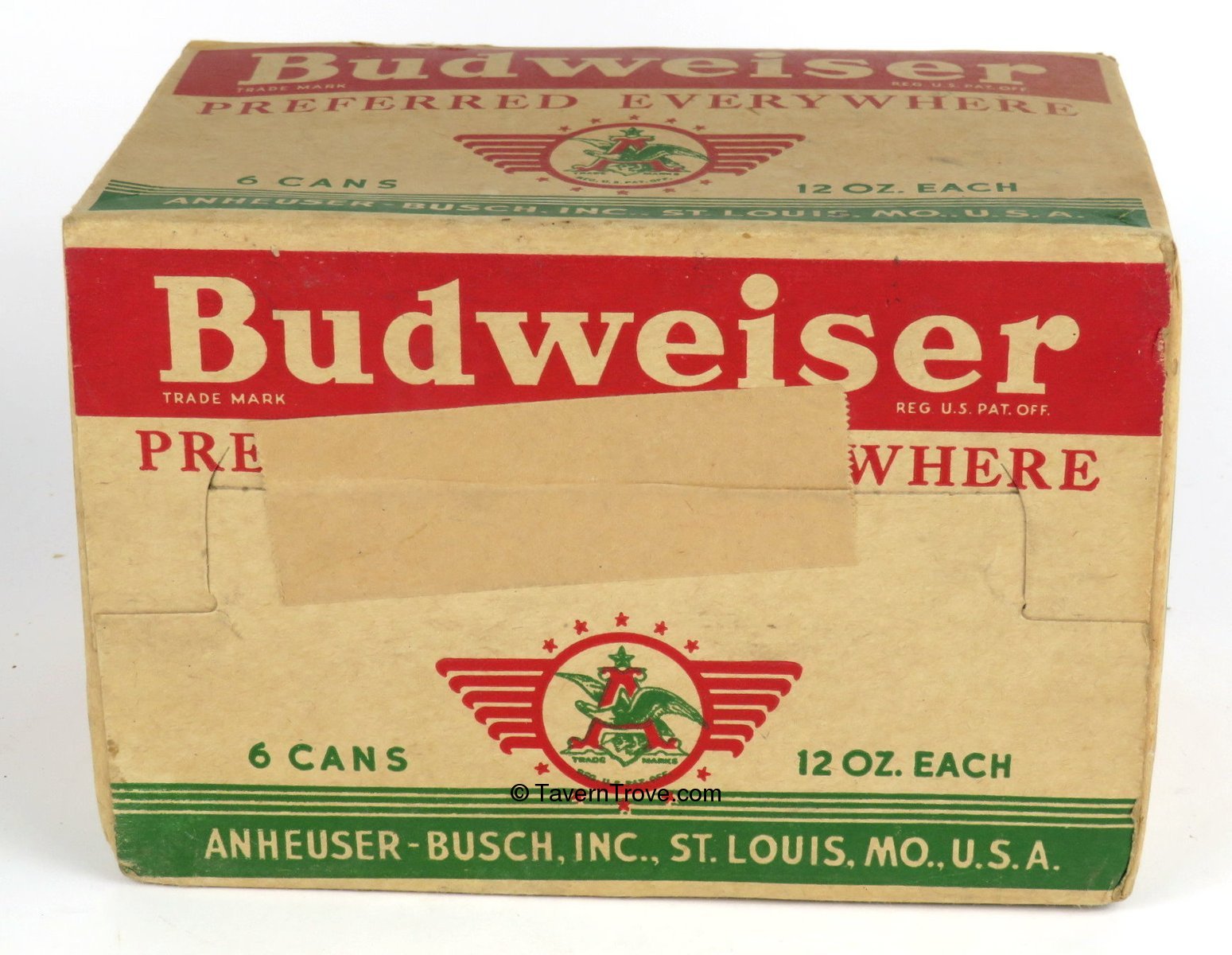 Item #94183 1946 Budweiser Beer OI can six pack box Six-pack Holder No Ref.
