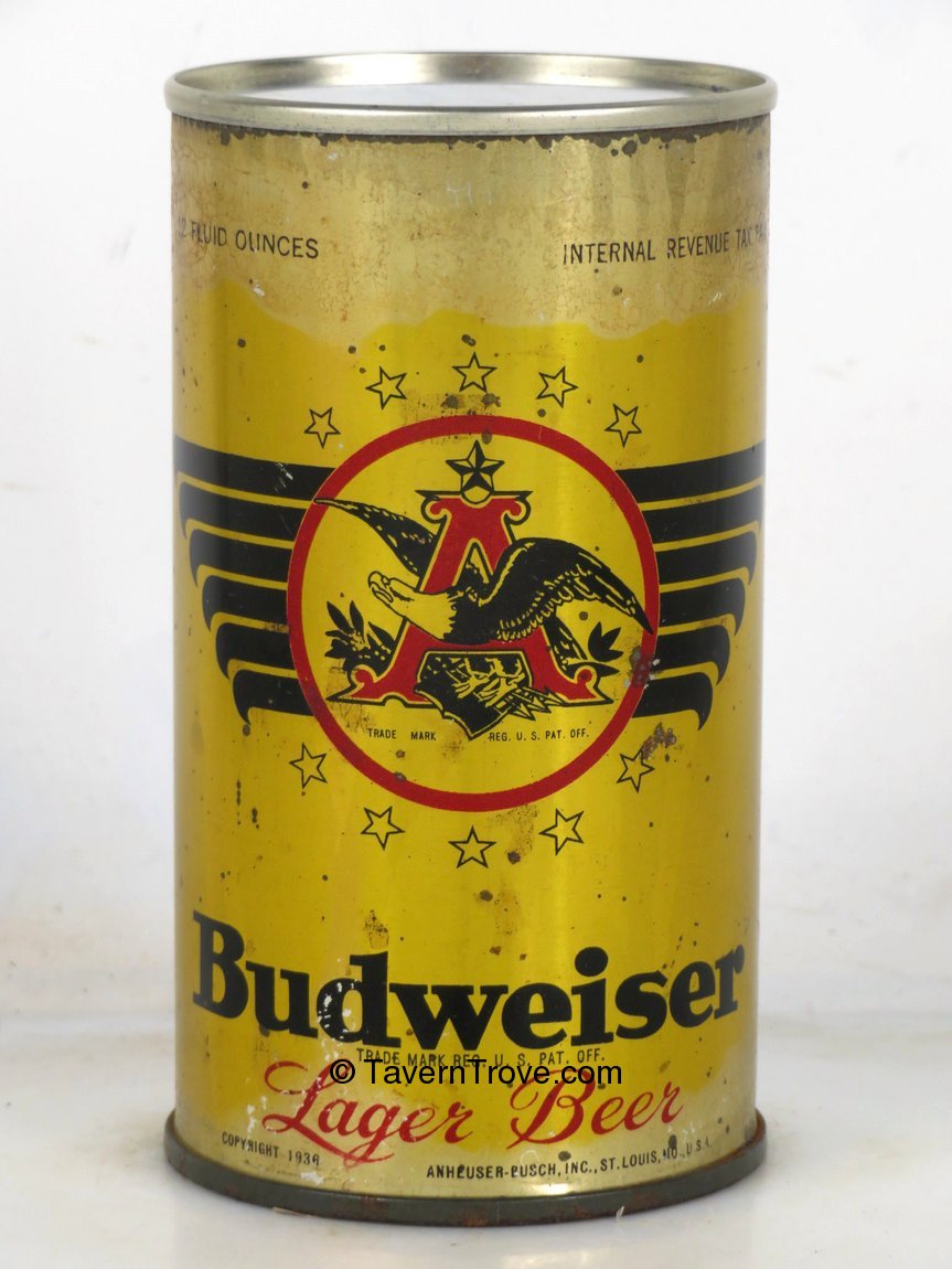 Item #75708 1945 Budweiser Lager Beer "Open Star" Flat Top Can OI-146