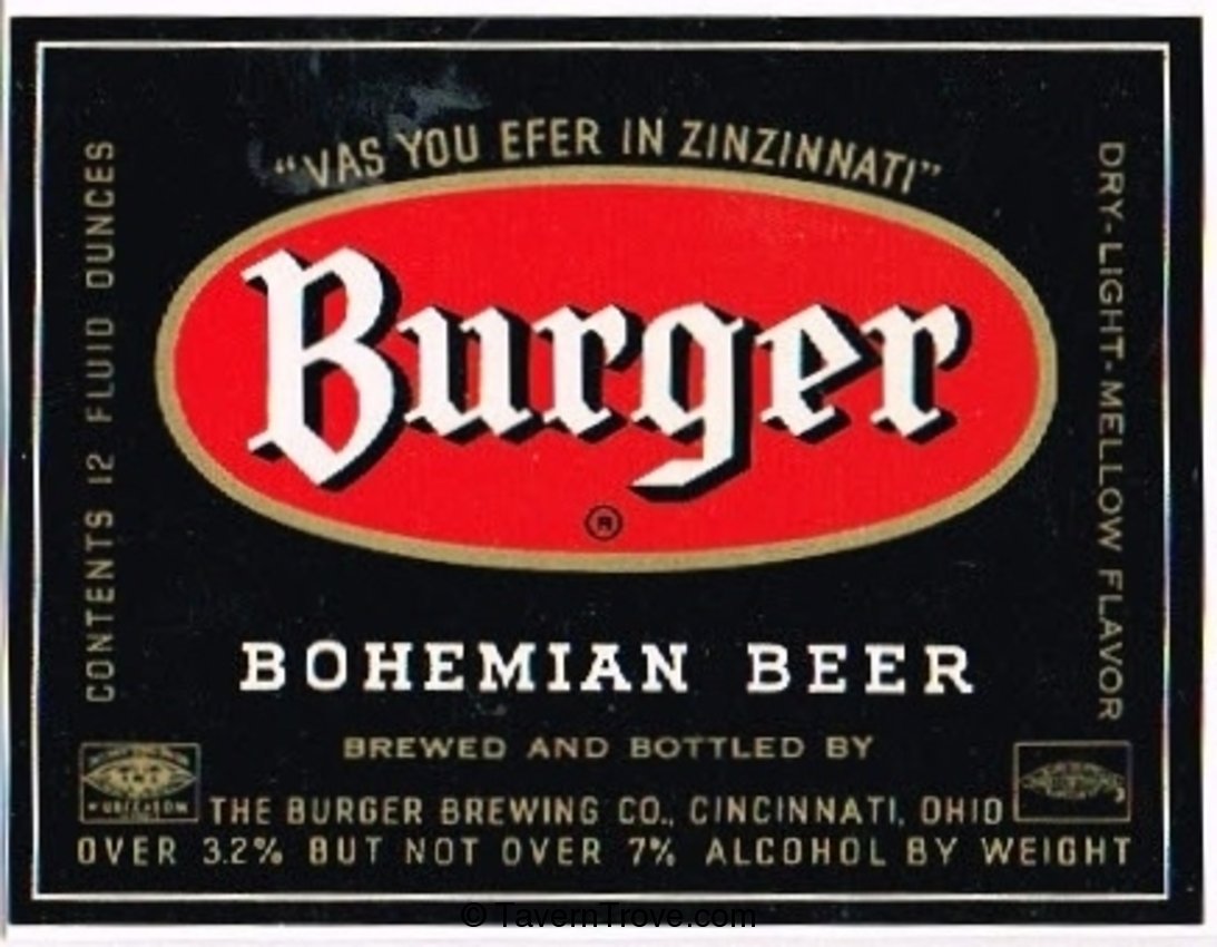 Item #64939 1950 Burger Bohemian Beer Label OH21-02V