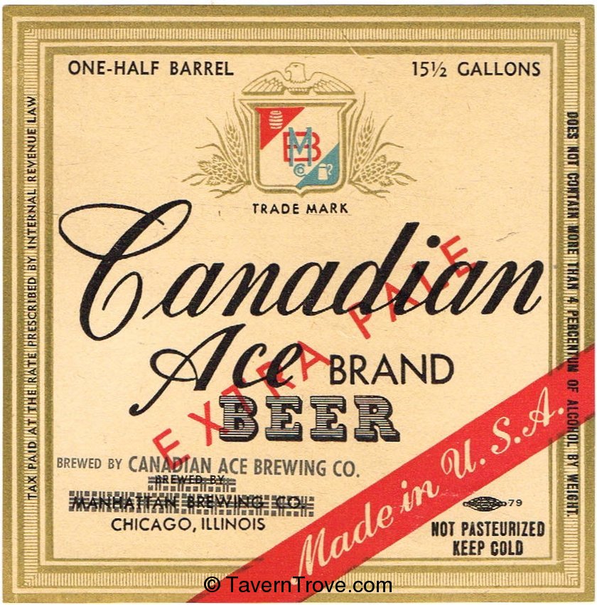 Item #36803 1947 Canadian Ace Beer Label IL20-19