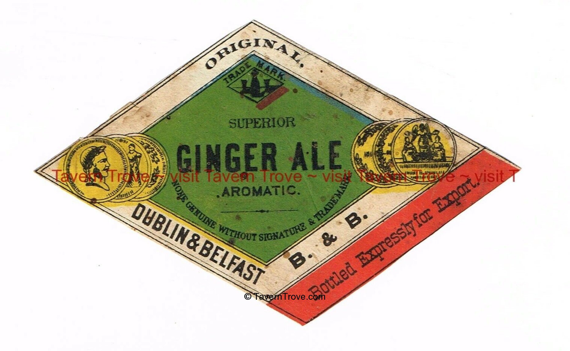Item #97160 1890 Cantrell & Cochrane Ginger Ale Dublin Ireland Label