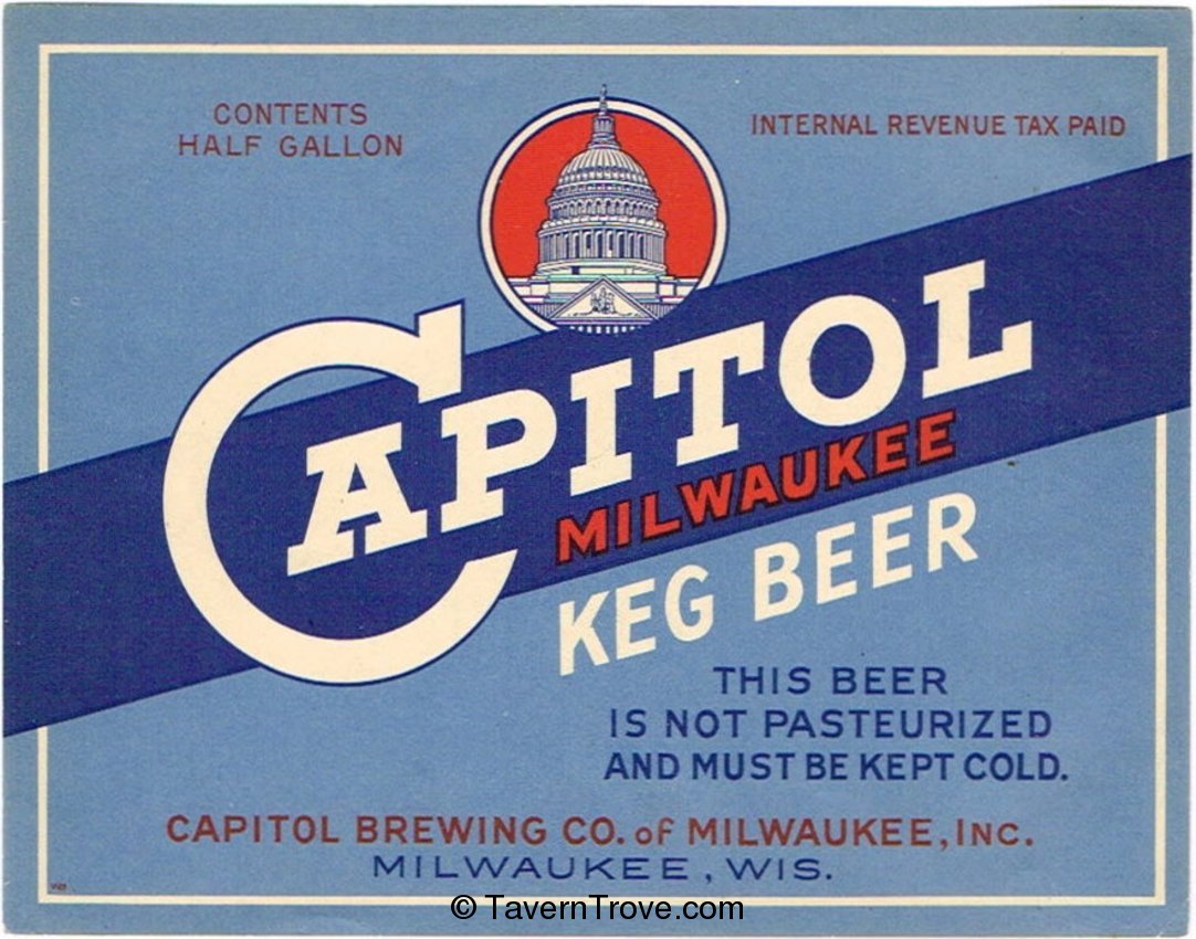 Item #91105 1940 Capitol Milwaukee Beer Label WI290-12