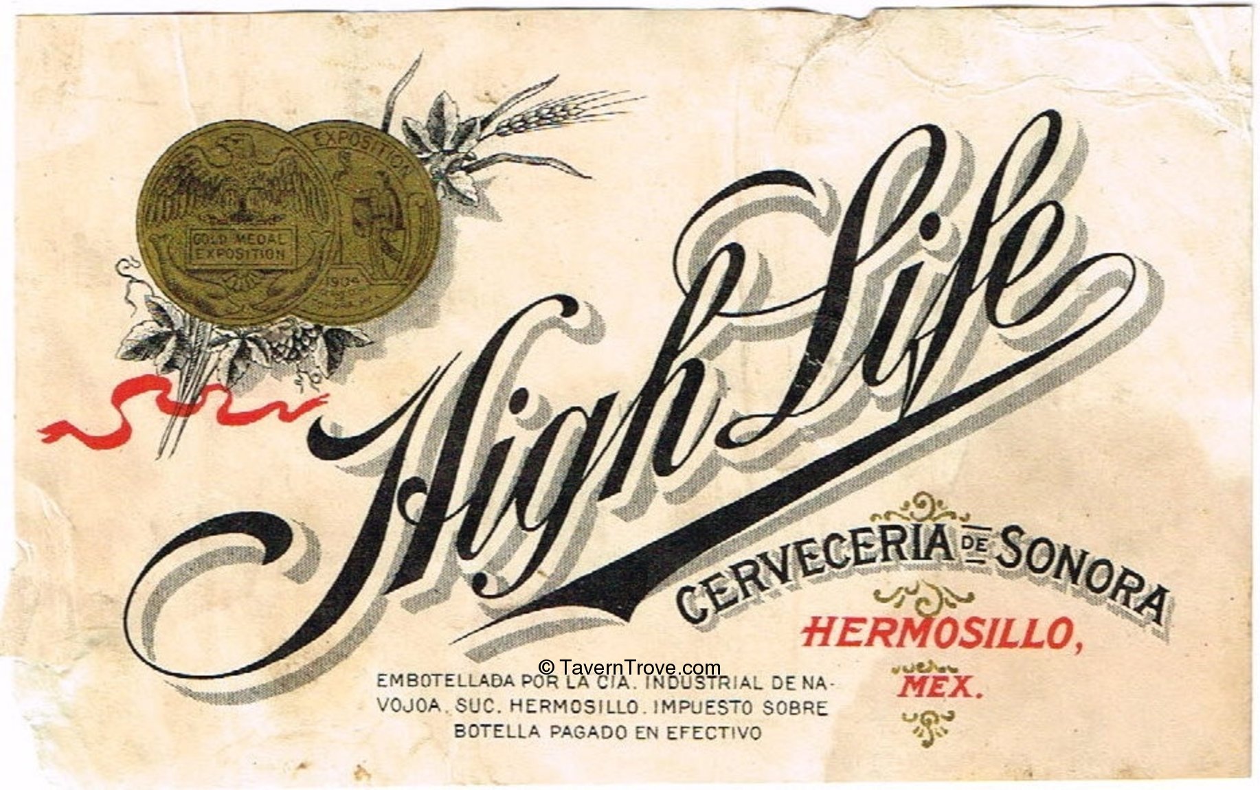Item #86755 1914 Cerveza High Life Label