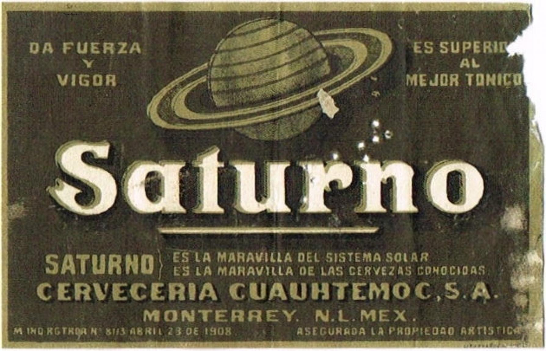 Item #86712 1914 Cerveza Saturno Label