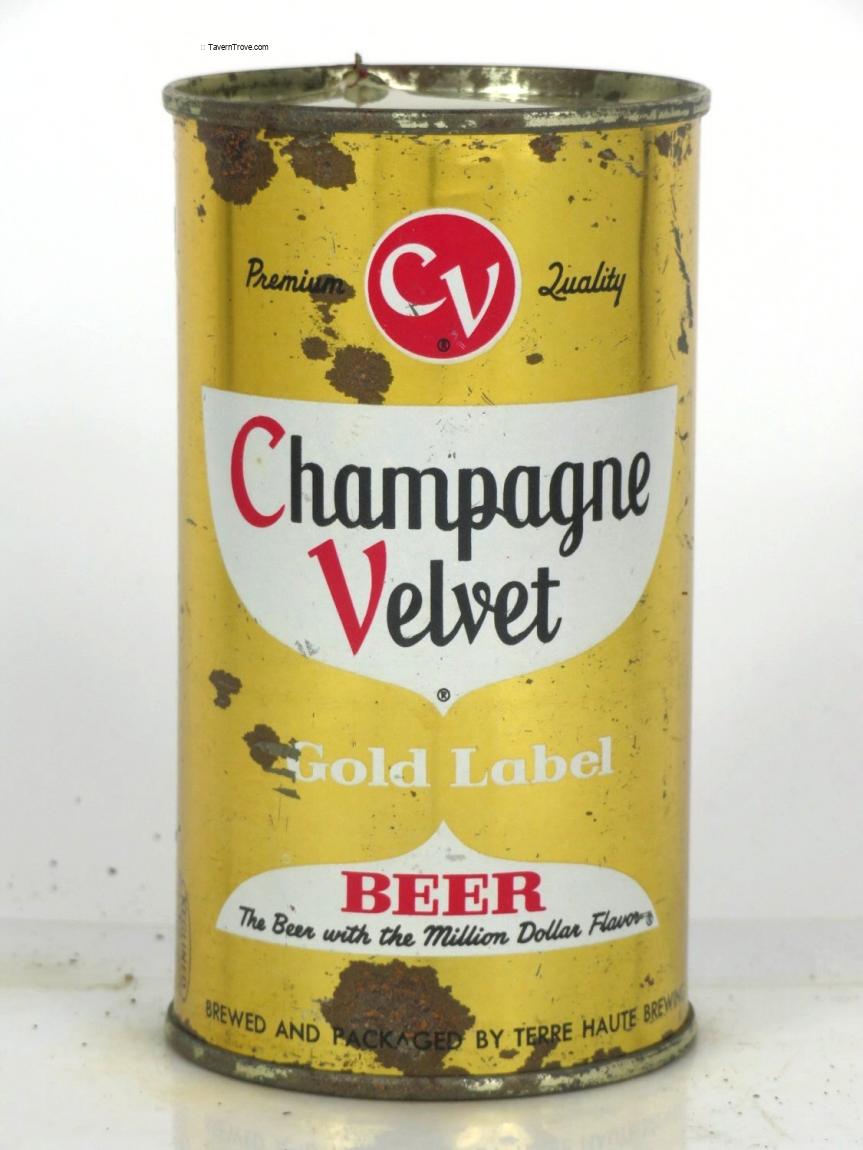 Item #11004 1955 Champagne Velvet Gold Label Beer (Gold) Flat Top Can ...