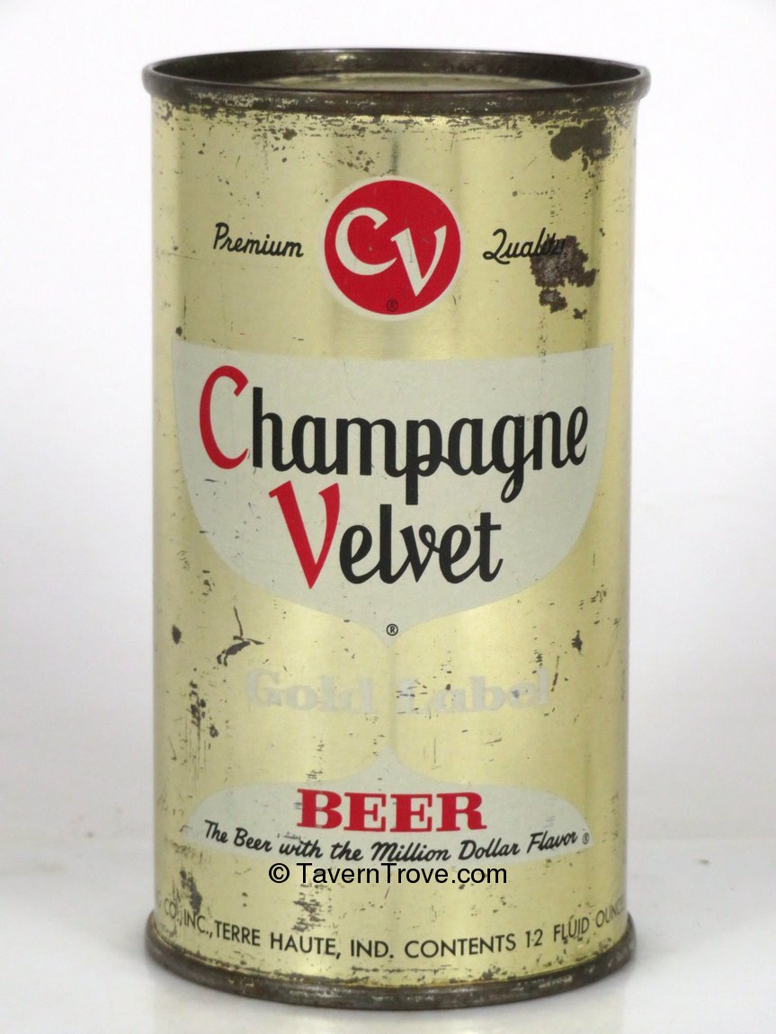 Item #15038 1955 Champagne Velvet Gold Label Beer (Light Gold) Flat Top ...