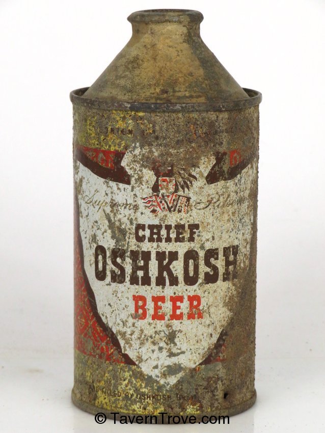 Item #28963 1951 Chief Oshkosh Beer Cone Top Can 157-19