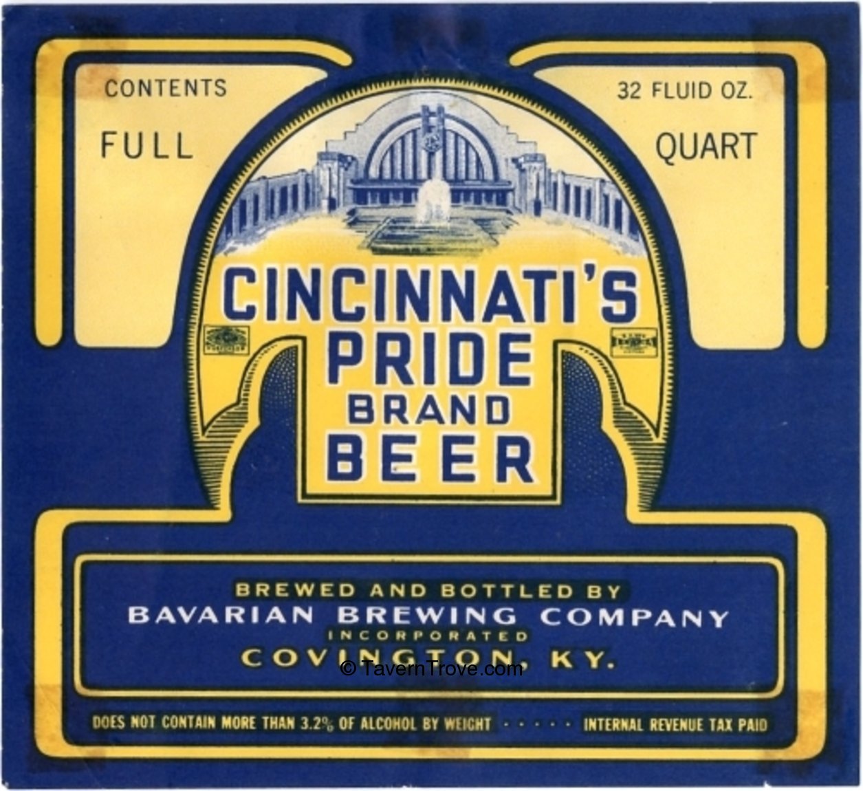 Item #72054 1944 Cincinnati's Pride Beer Label ES31-11