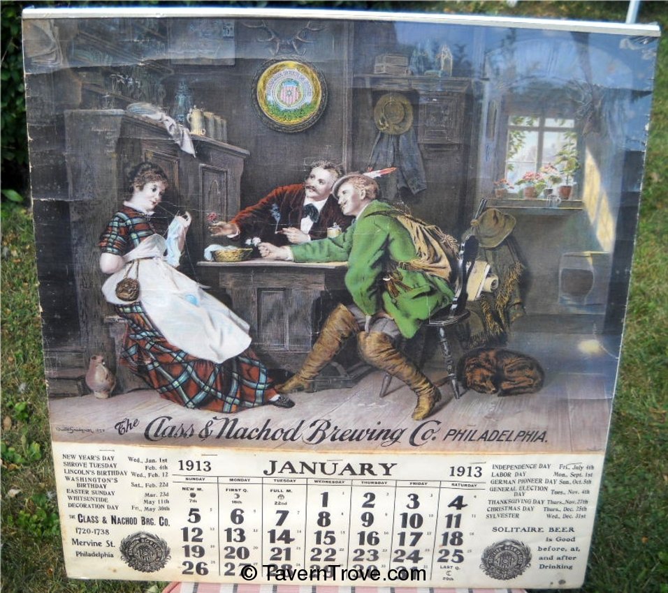 Item #55441 1913 Class & Nachod Brewing Co. 1913 calendar Signs (All ...
