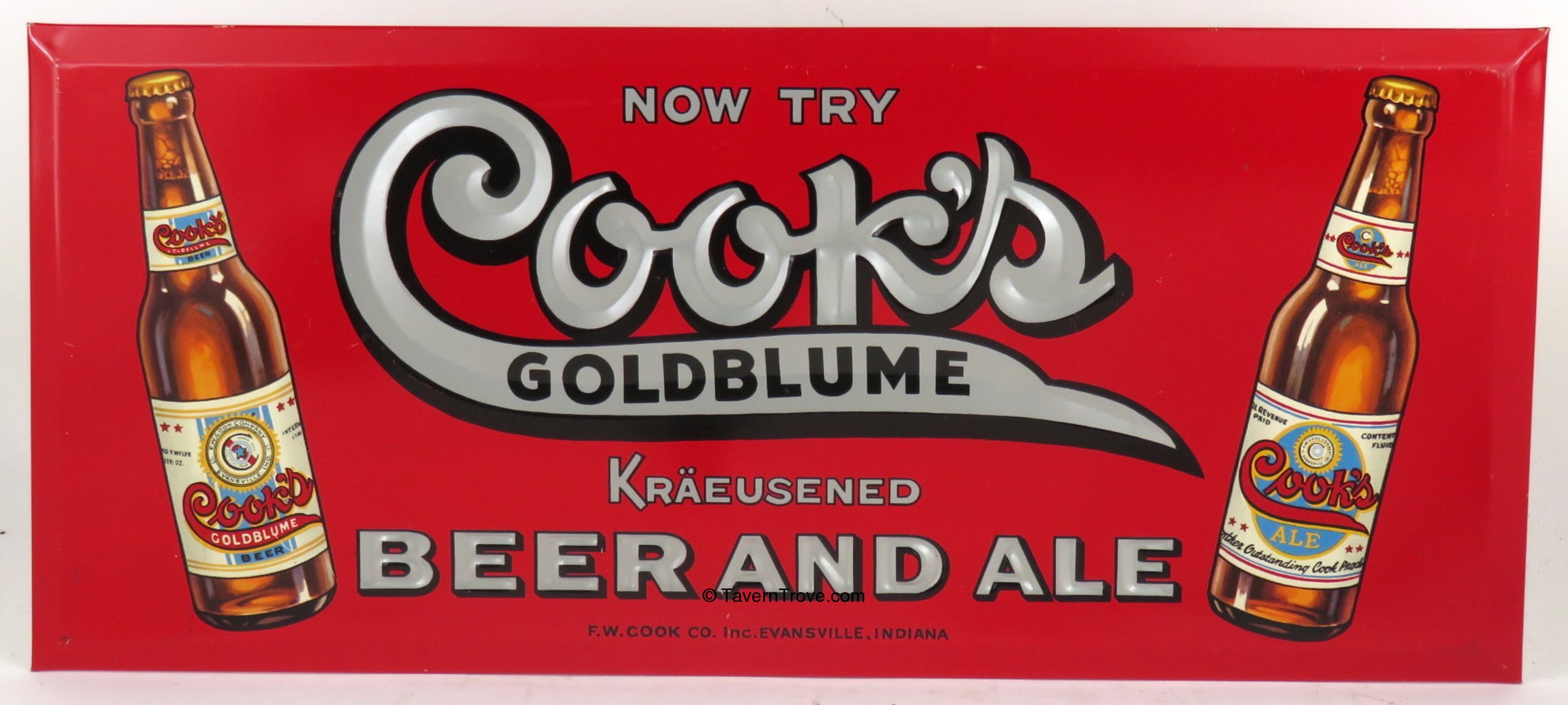 Item #95652 1939 Cook's Goldblume Beer and Ale tin TOC Tin Over ...