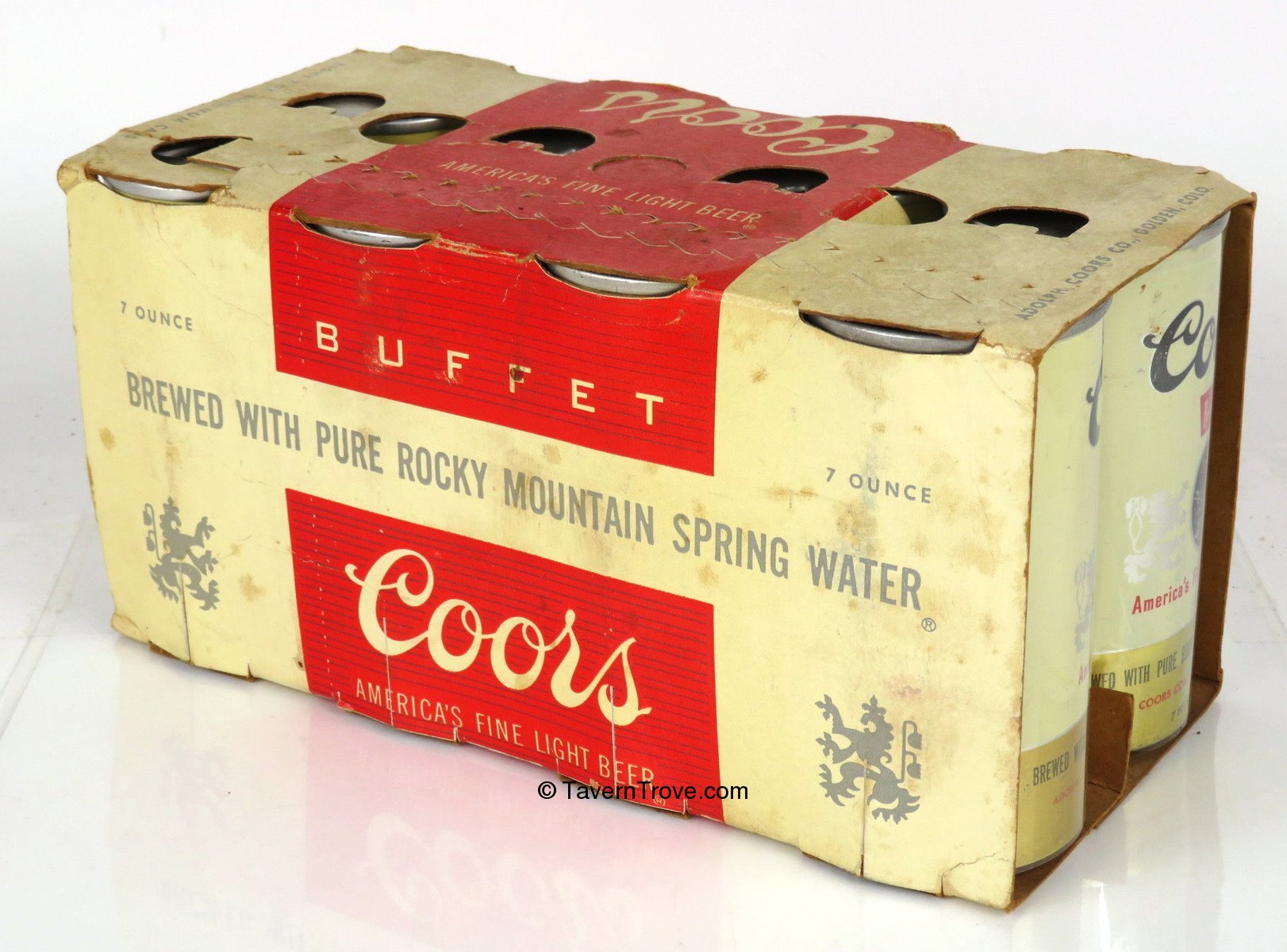 Item #94939 1962 Coors Buffet Beer (7oz cans) Six-pack Holder
