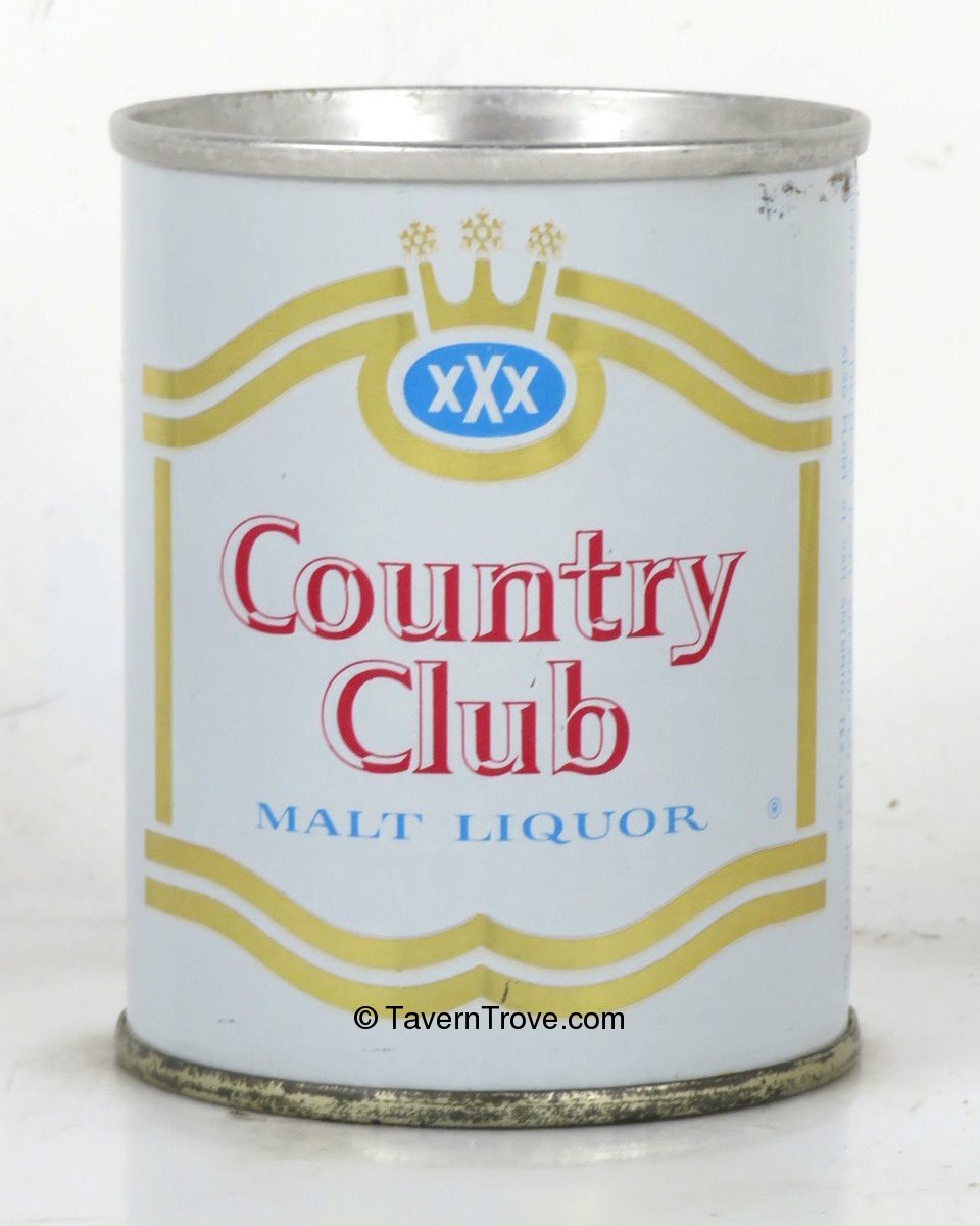 Item #100009 1968 Country Club Malt Stout Liquor Zip Top 7 to 8oz Can ...