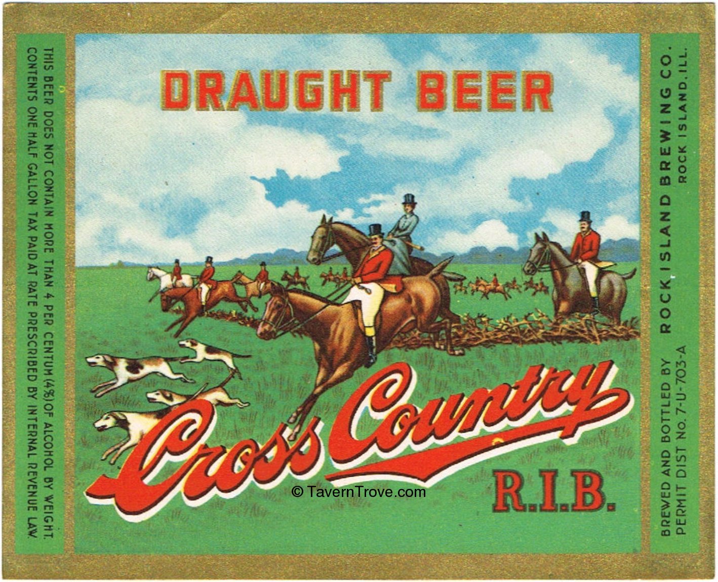 Item #36659 1933 Cross Country Draught Beer Label IL99-23
