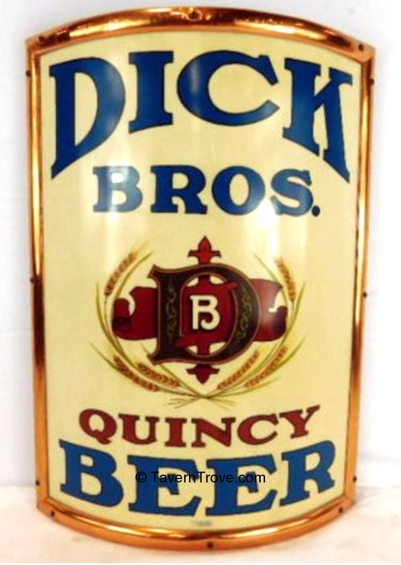Item #29419 1900 Dick Bros. Quincy Beer corner sign Corner Sign