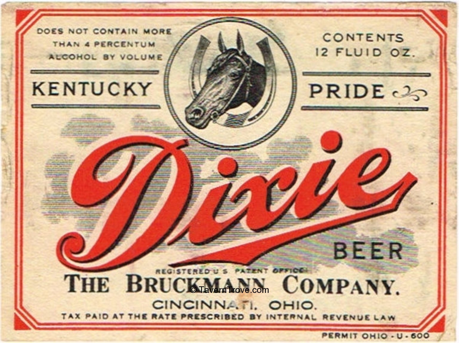Item #80703 1933 Dixie Beer Label OH18-15V