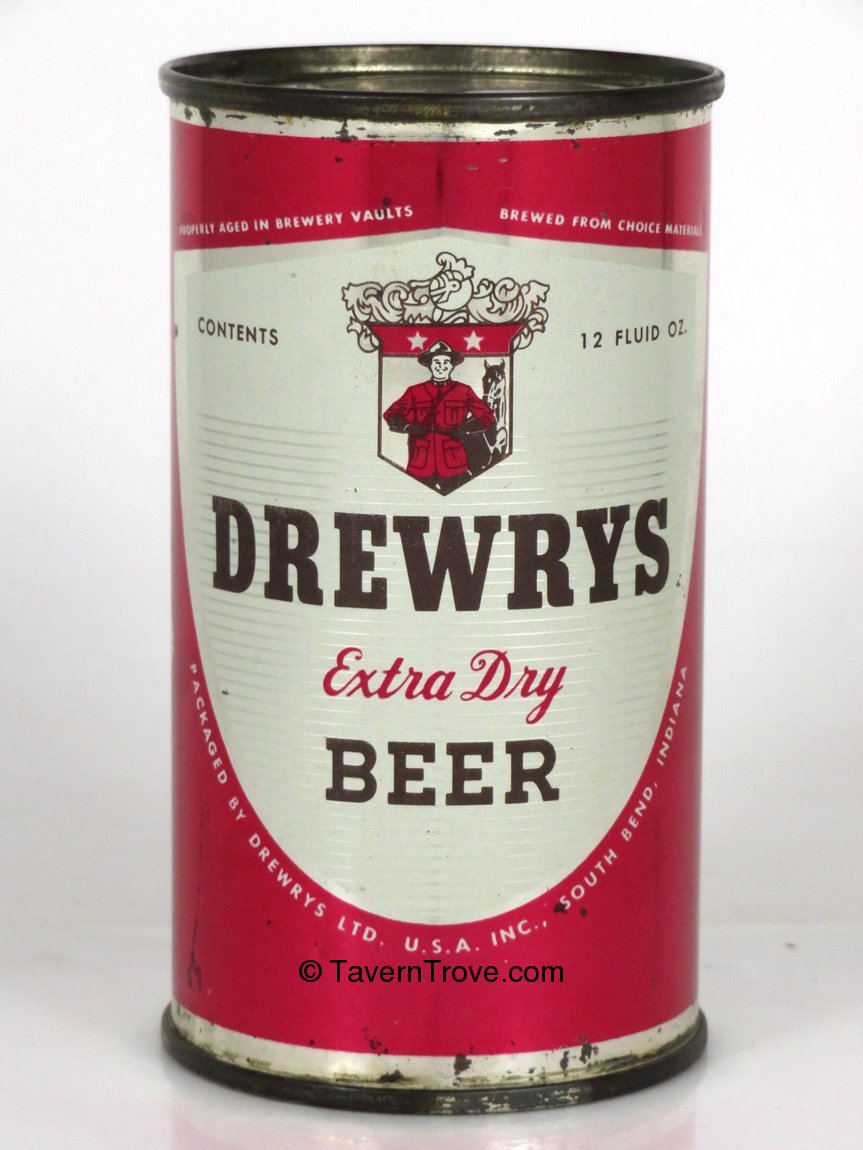 Item #36072 1954 Drewrys Extra Dry Beer (Red Sports) Flat Top Can 56-08