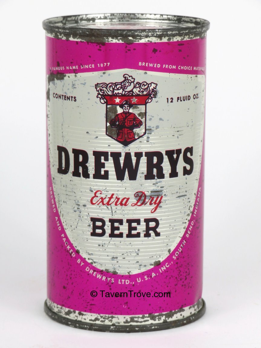 Item #11001 1955 Drewrys Extra Dry Beer Chins/Eyebrows Flat Top Can 56-38.1