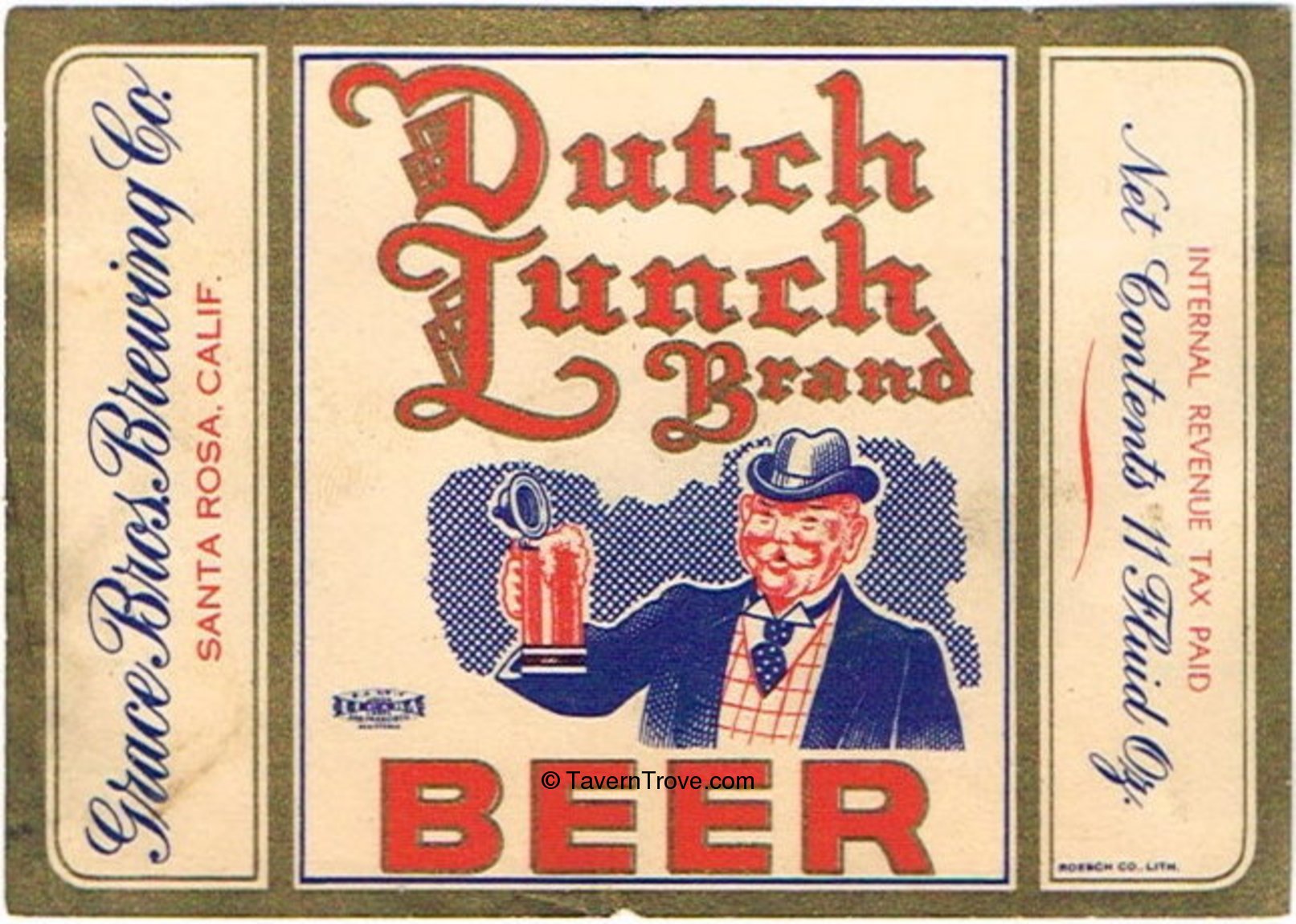 Item #23957 1938 Dutch Lunch Beer Label WS54-11
