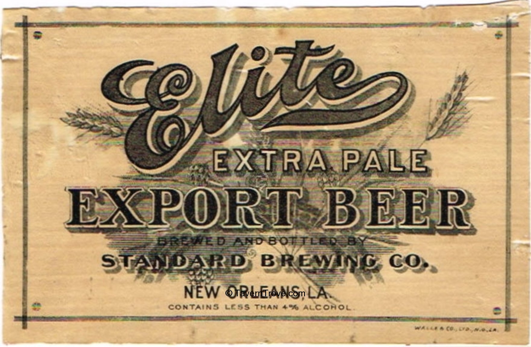 Item #86977 1907 Elite Extra Pale Export Beer Label No Ref.