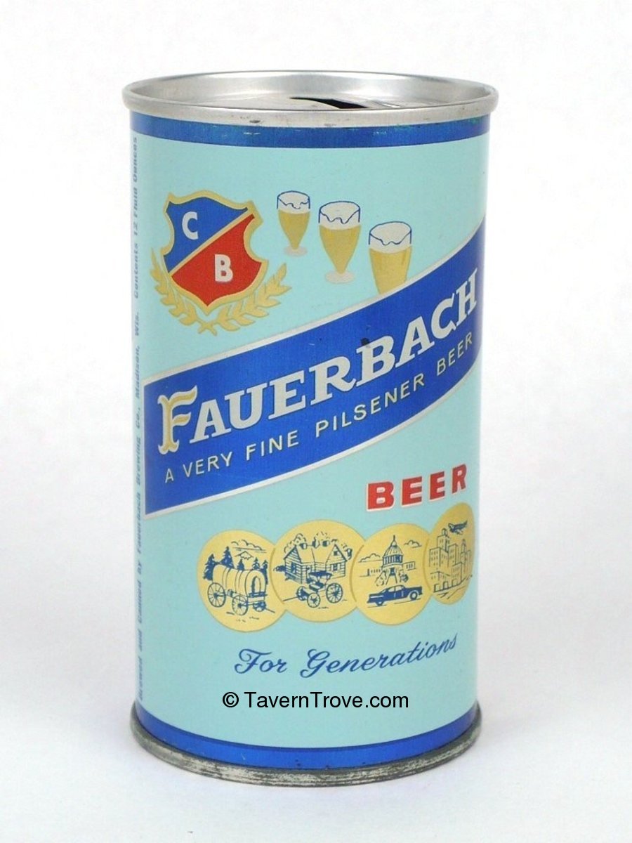 1964 Tab Top Cans, 10 to 12oz - Fauerbach Beer - Tavern Trove