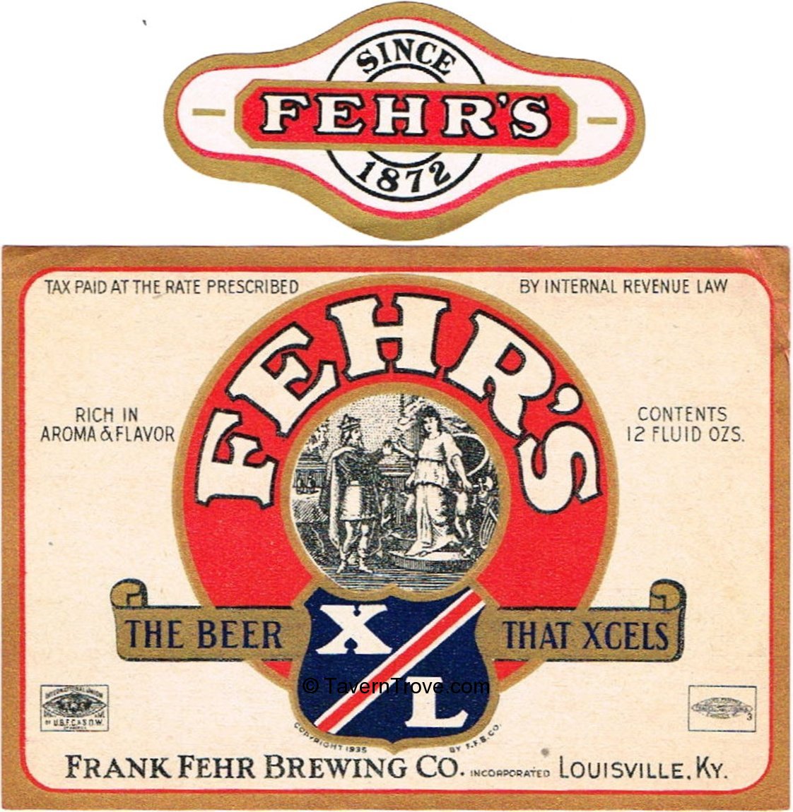 Item #80695 1949 Fehr's XL Beer Label ES35-20