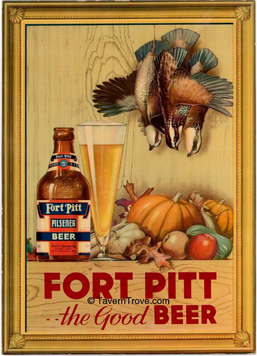 Item #95754 1939 Fort Pitt Beer Easel-Back Sign Sign