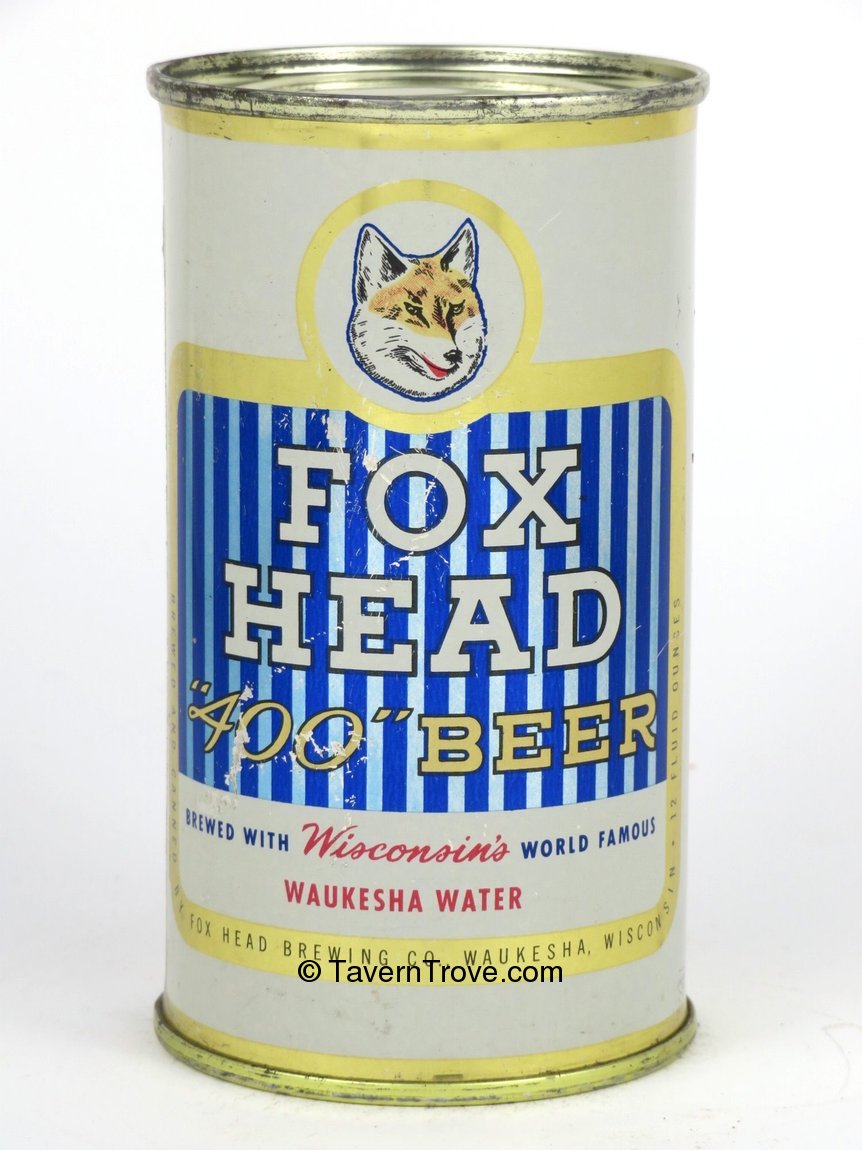 Item #15962 1957 Fox Head "400" Beer Flat Top Can 66-12.3