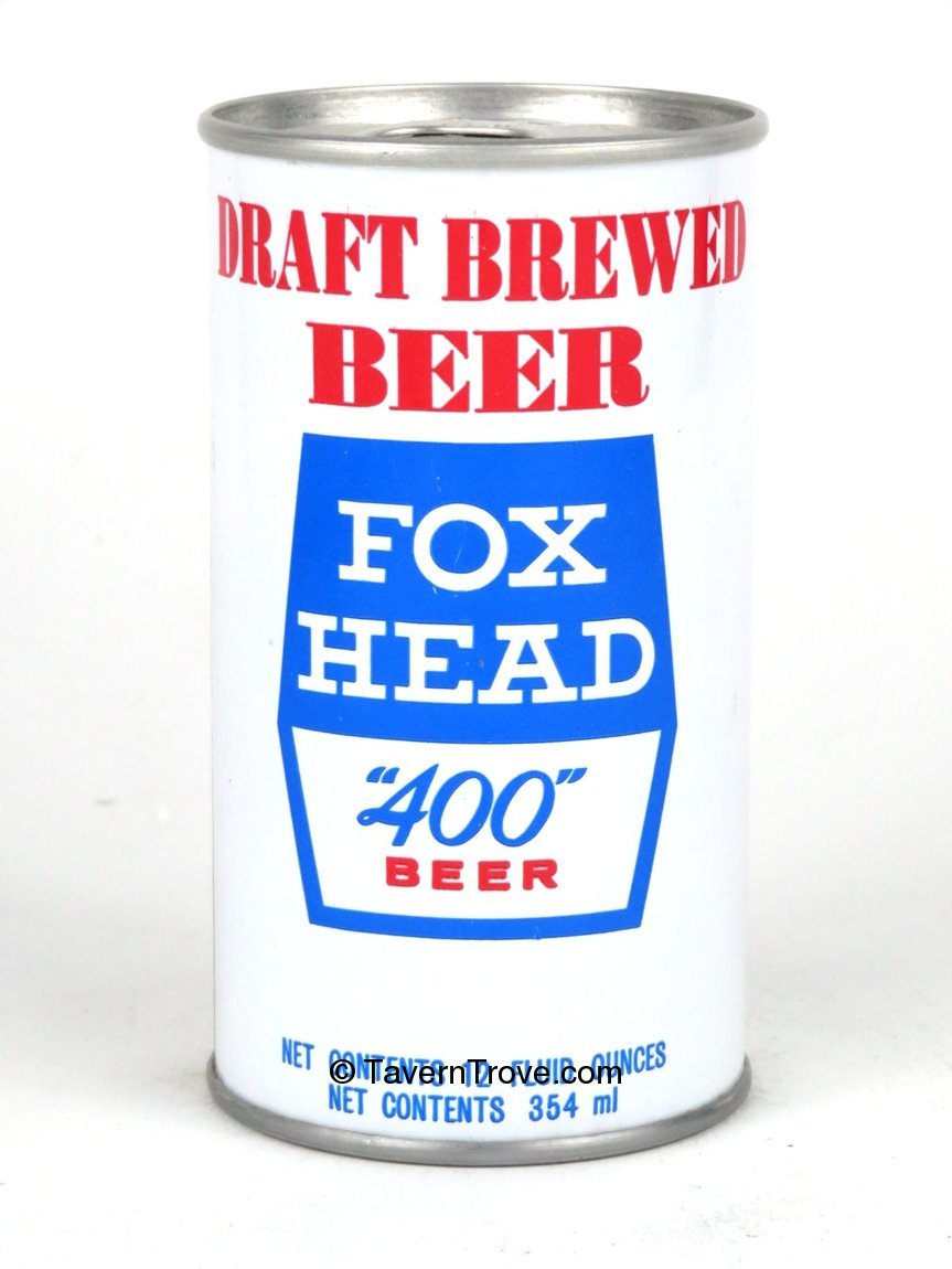 Item #28588 1969 Fox Head "400" Beer Tab Top Can T232-28
