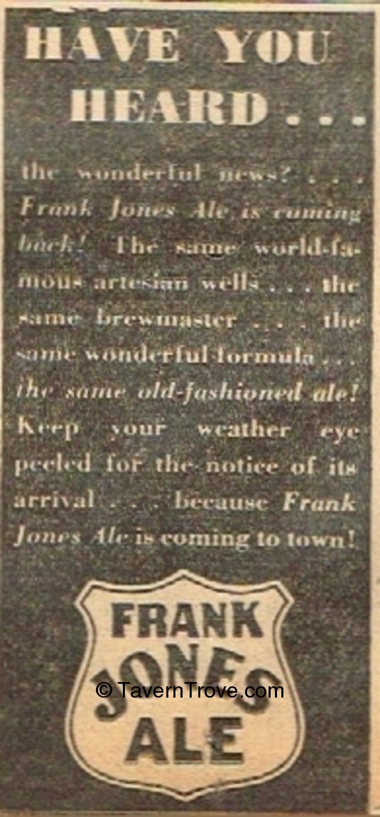 Item #80486 1937 Frank Jones Ale Paper Ad